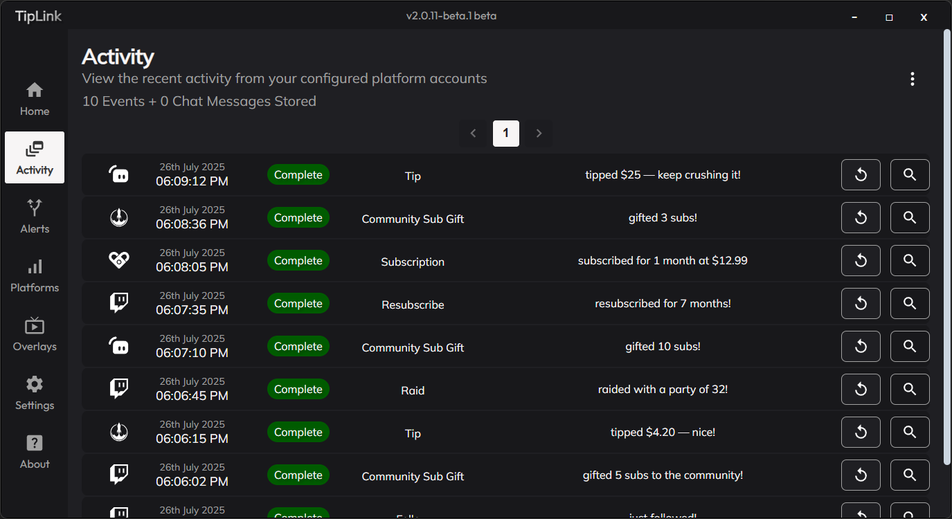 TipLink - Twitch, Kick, VRChat, Fansly, Joystick.TV, Streamlabs ...