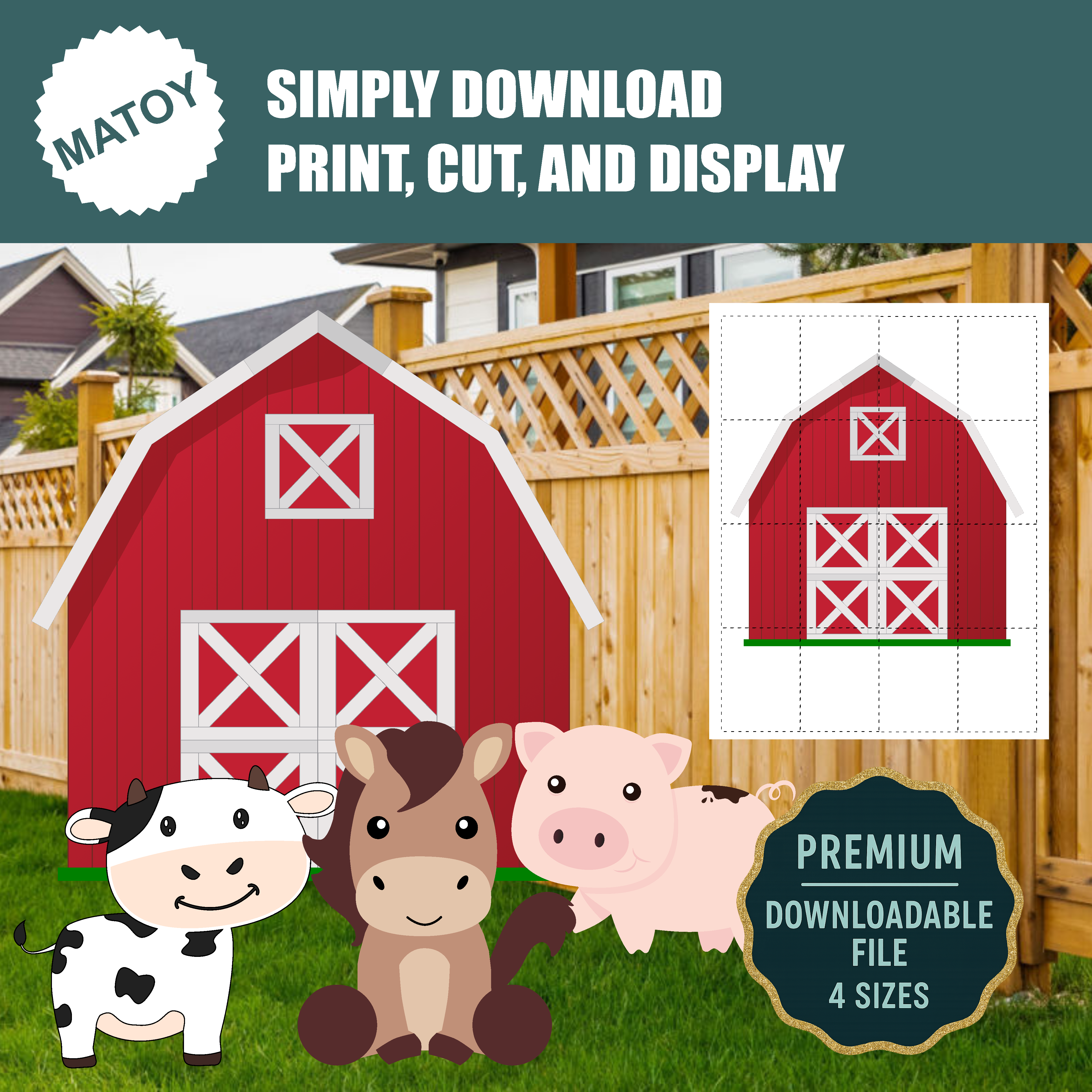 Farm Animal Party Bundle | Yard Art and Wall Decor | Full Color Cutout ...