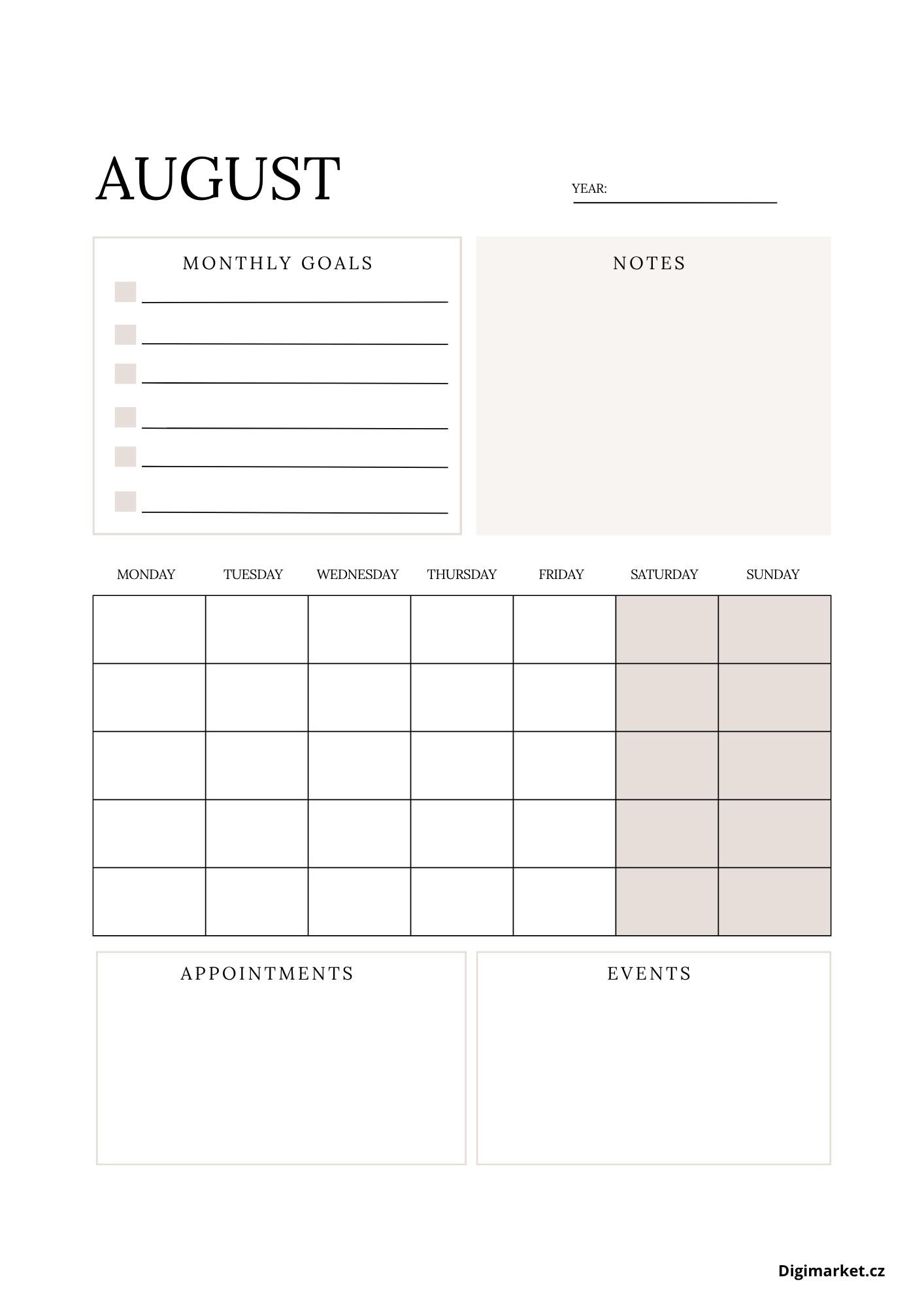 August Monthly Planner – Stay on Track - Payhip