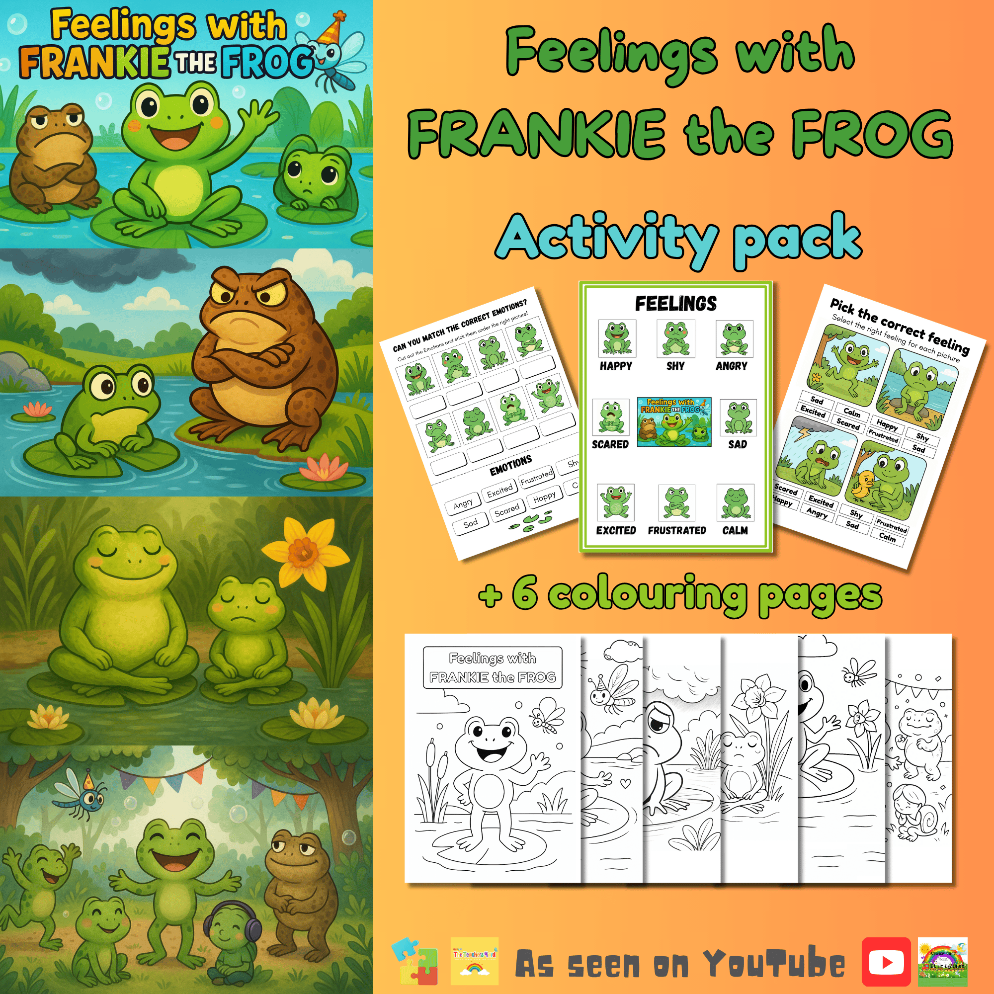 Feelings with Frankie the Frog activity pack | learning emotions ...