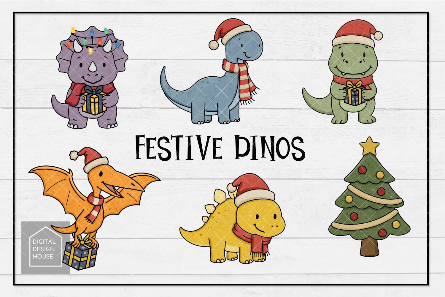 FESTIVE Christmas Dinosaur Set Includes 5 Dinos - Payhip