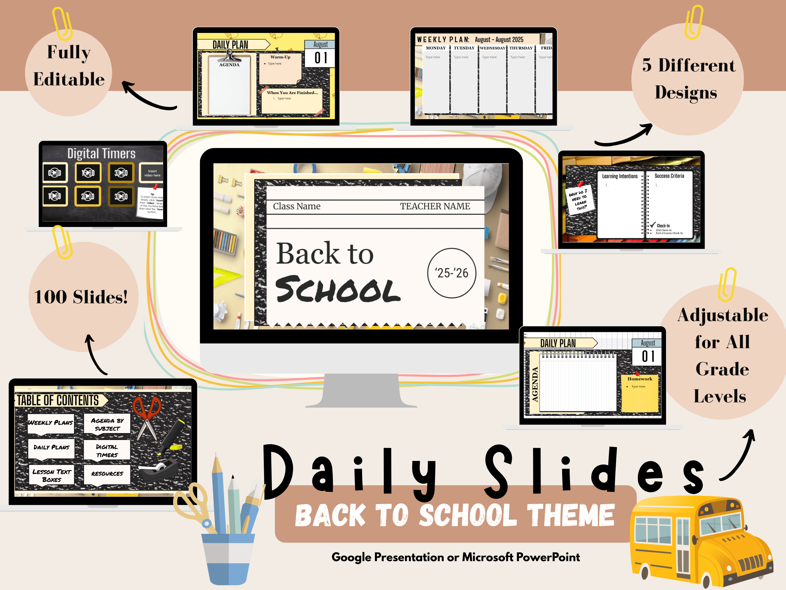 Back to School Theme - Daily Slides (Google) - Payhip