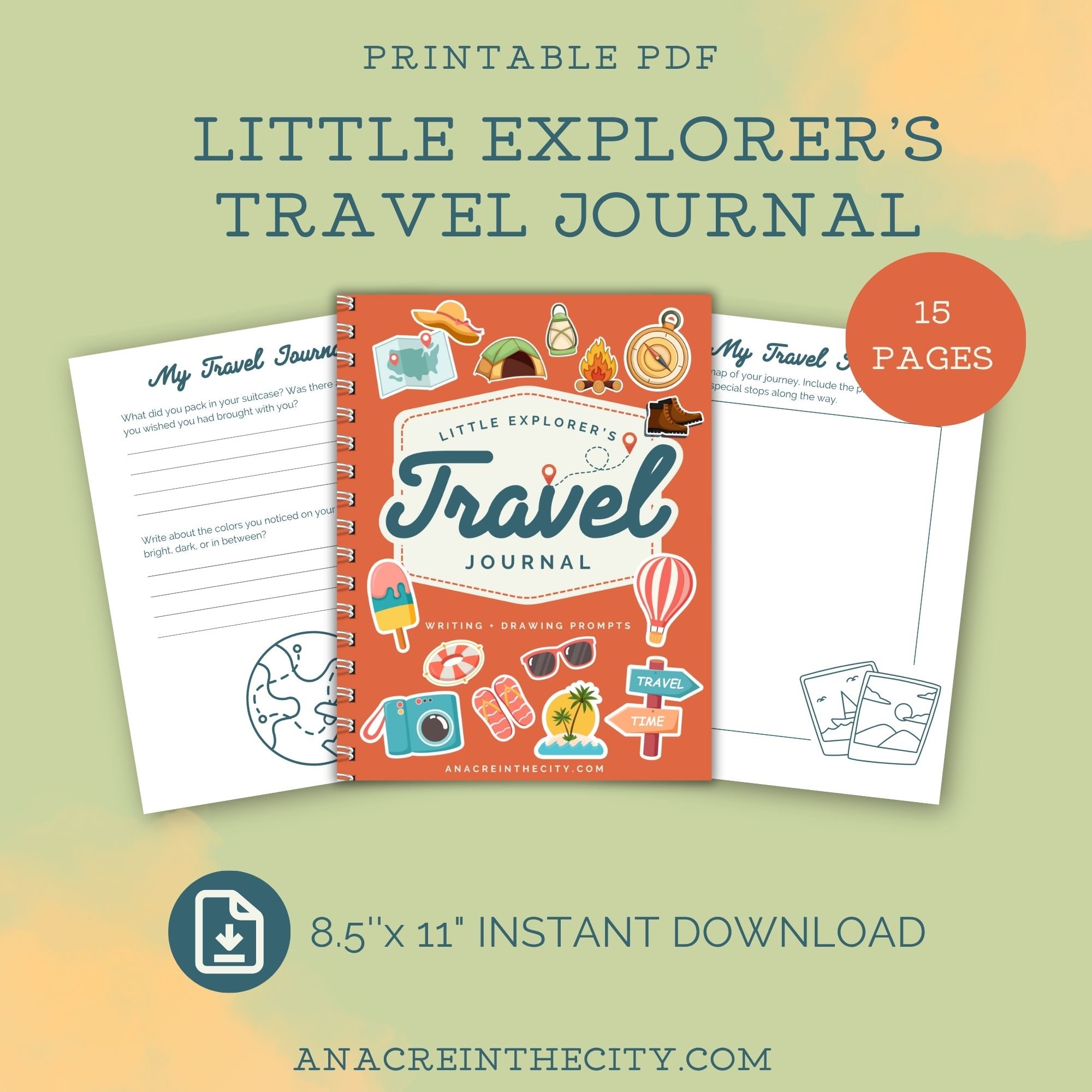 Little Explorer Travel Journal | Writing & Drawing Prompts for Kids ...