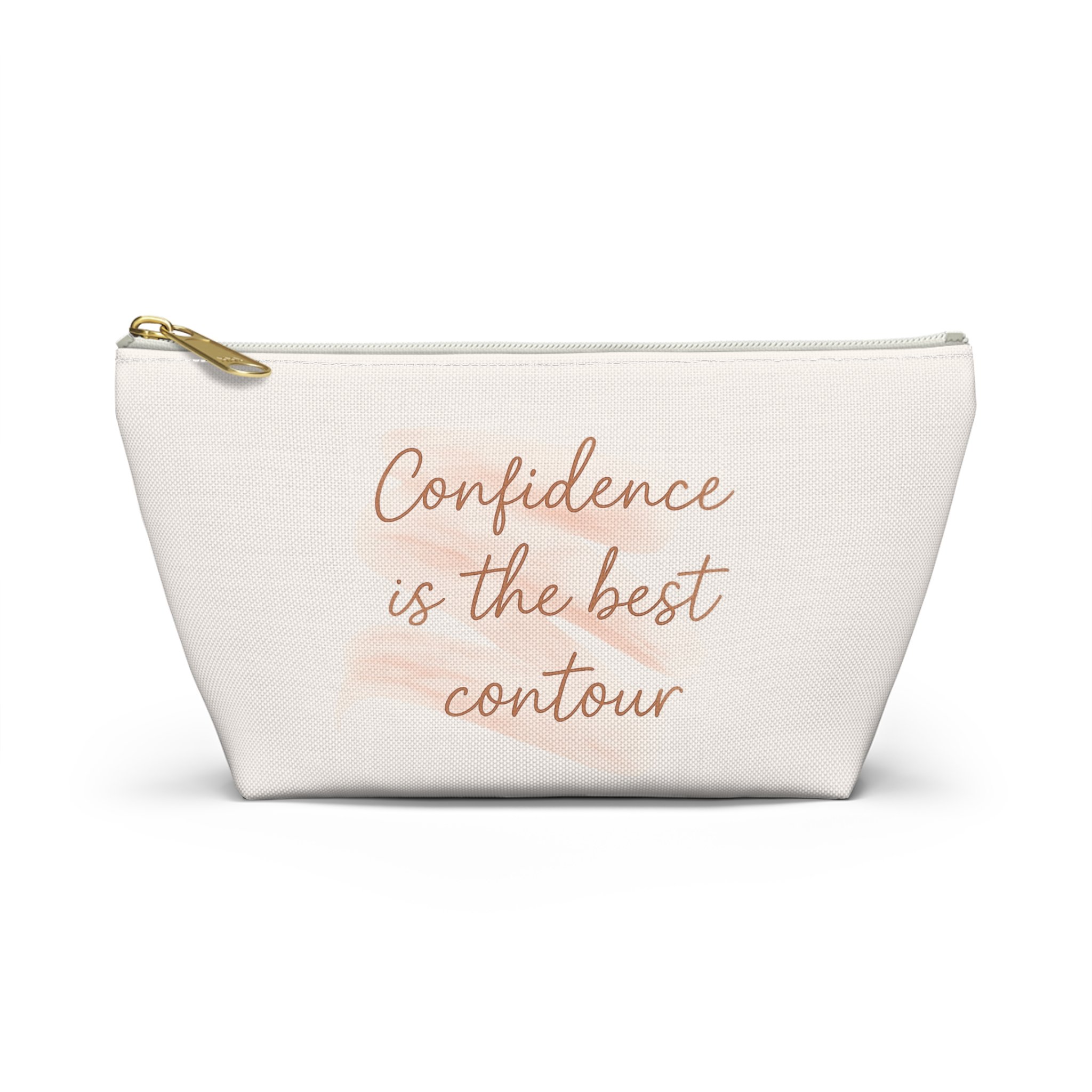 Confidence Is the Best Contour Makeup Bag – Cream Zipper Pouch for ...