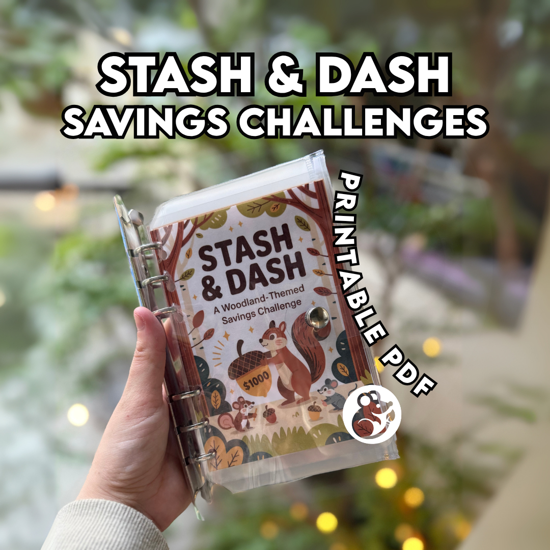 🐿️ Stash & Dash – Woodland-Themed Savings Challenge (DIGITAL DOWNLOAD) - Payhip
