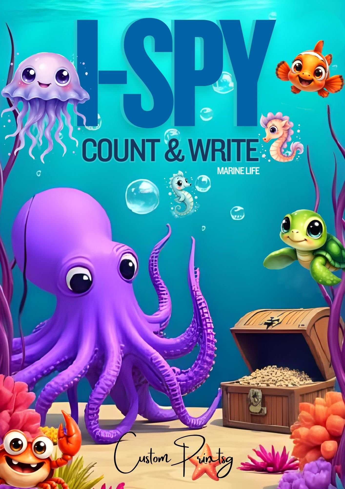 I-Spy Count & Write: Marine Life – Fun Ocean Animal Activity Workbook ...