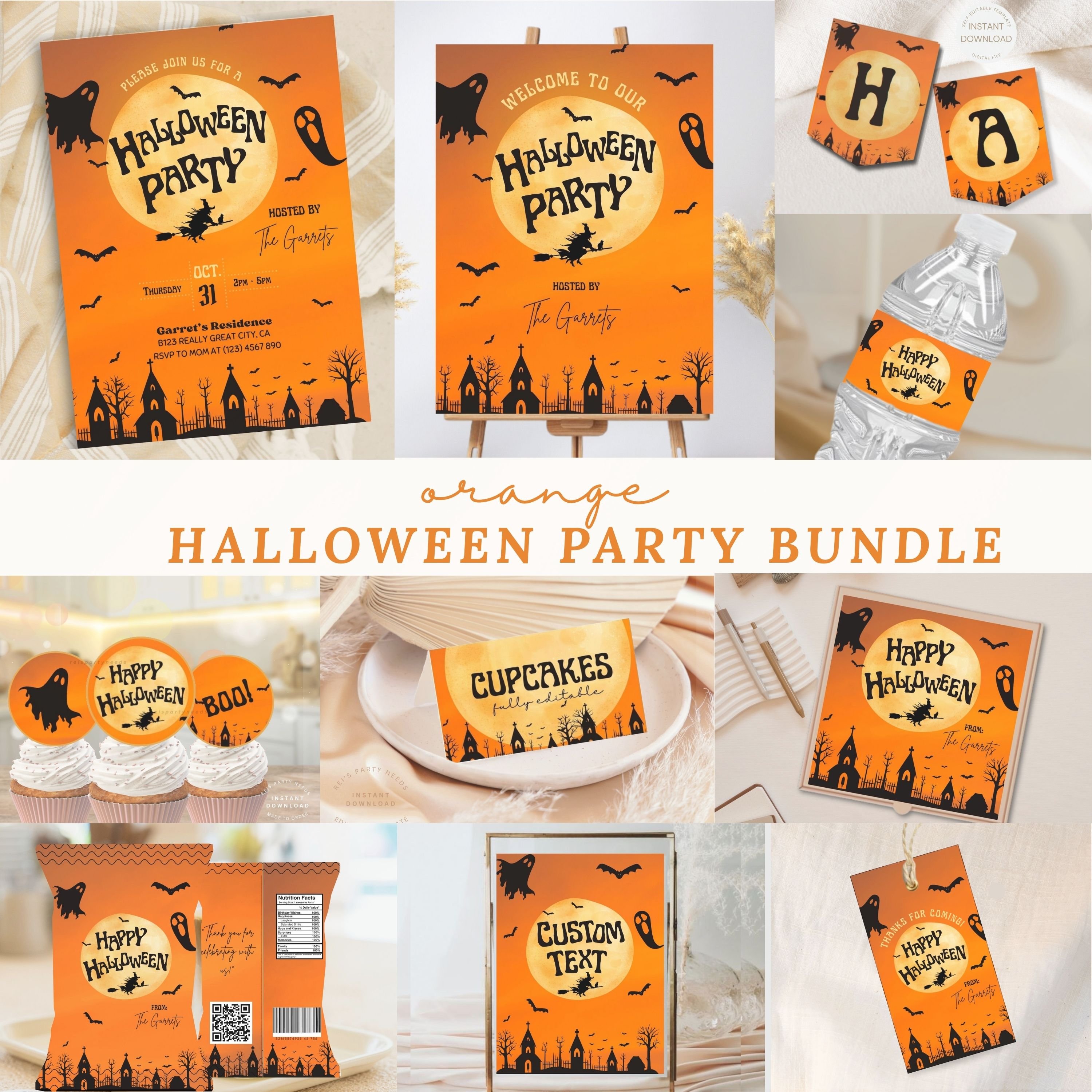 Halloween Party Bundle | Costume Party Bundle| Canva Templates ...