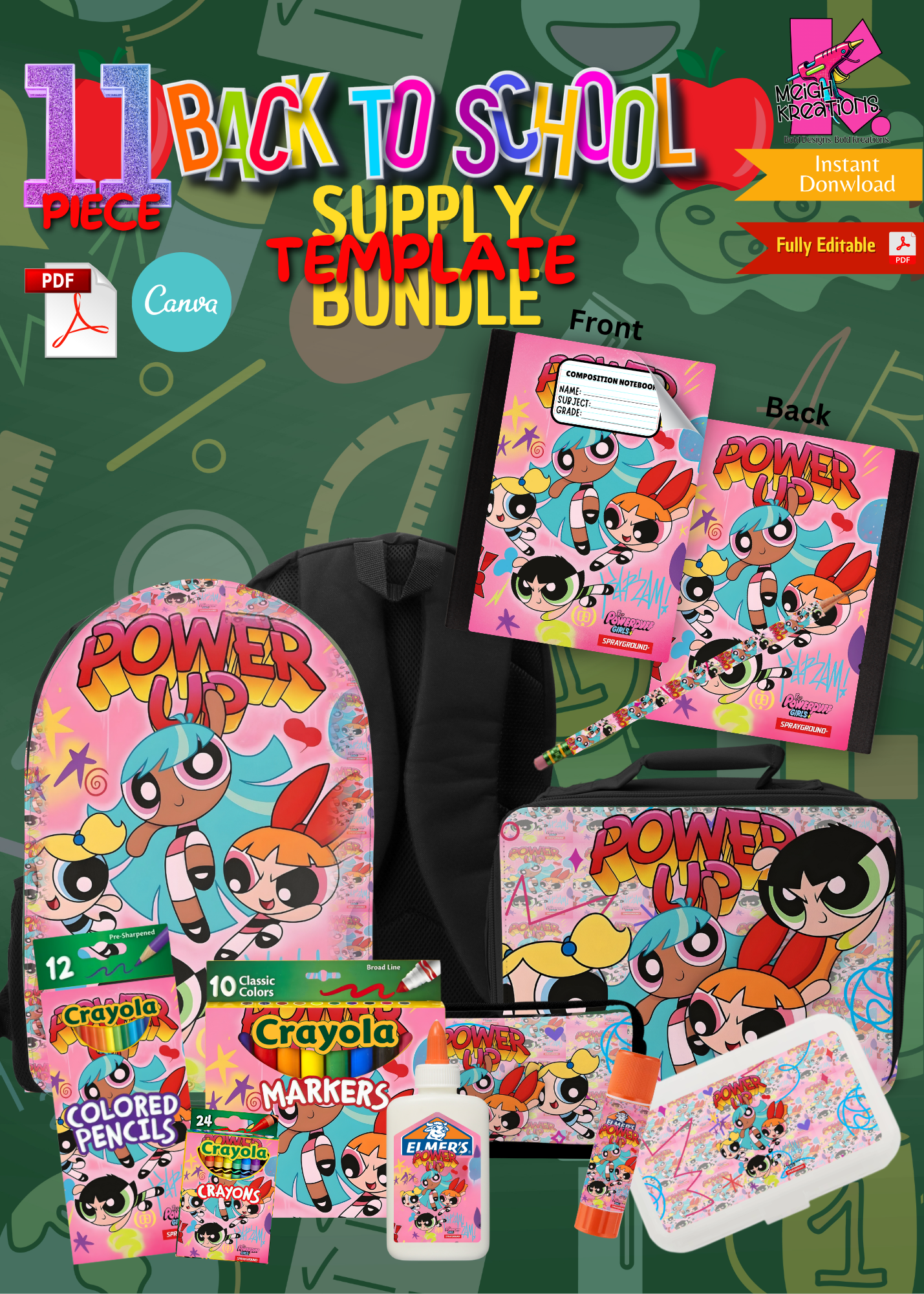 Back to School Themed Supplies Template Bundle - Payhip