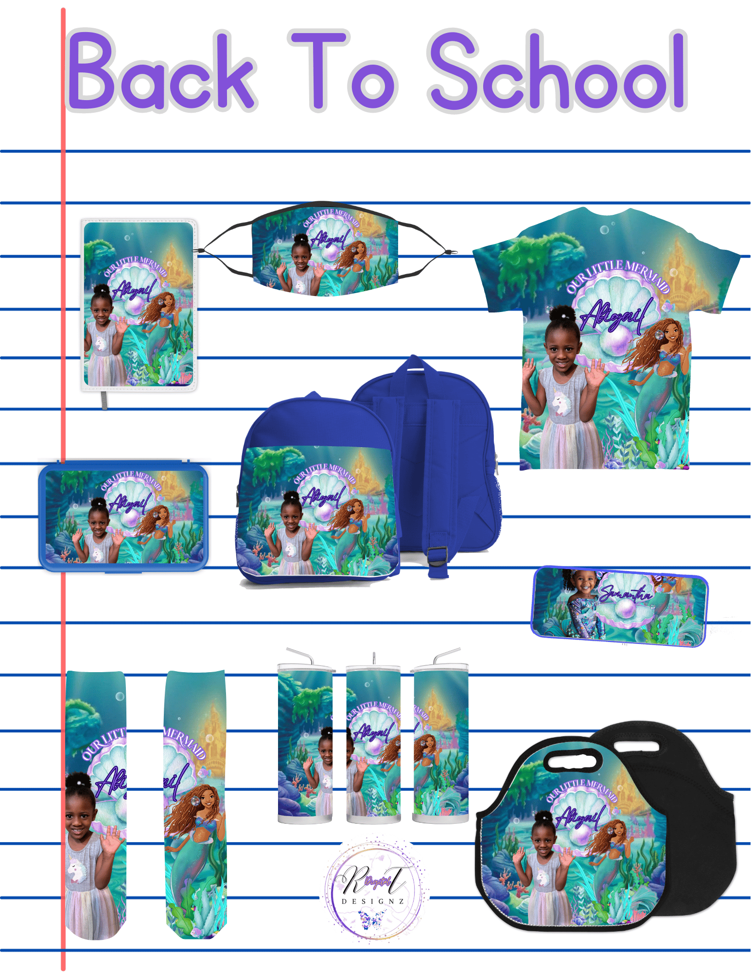 Back 2 School Backpack Bundle Mockup - Lil Mermaid - Payhip