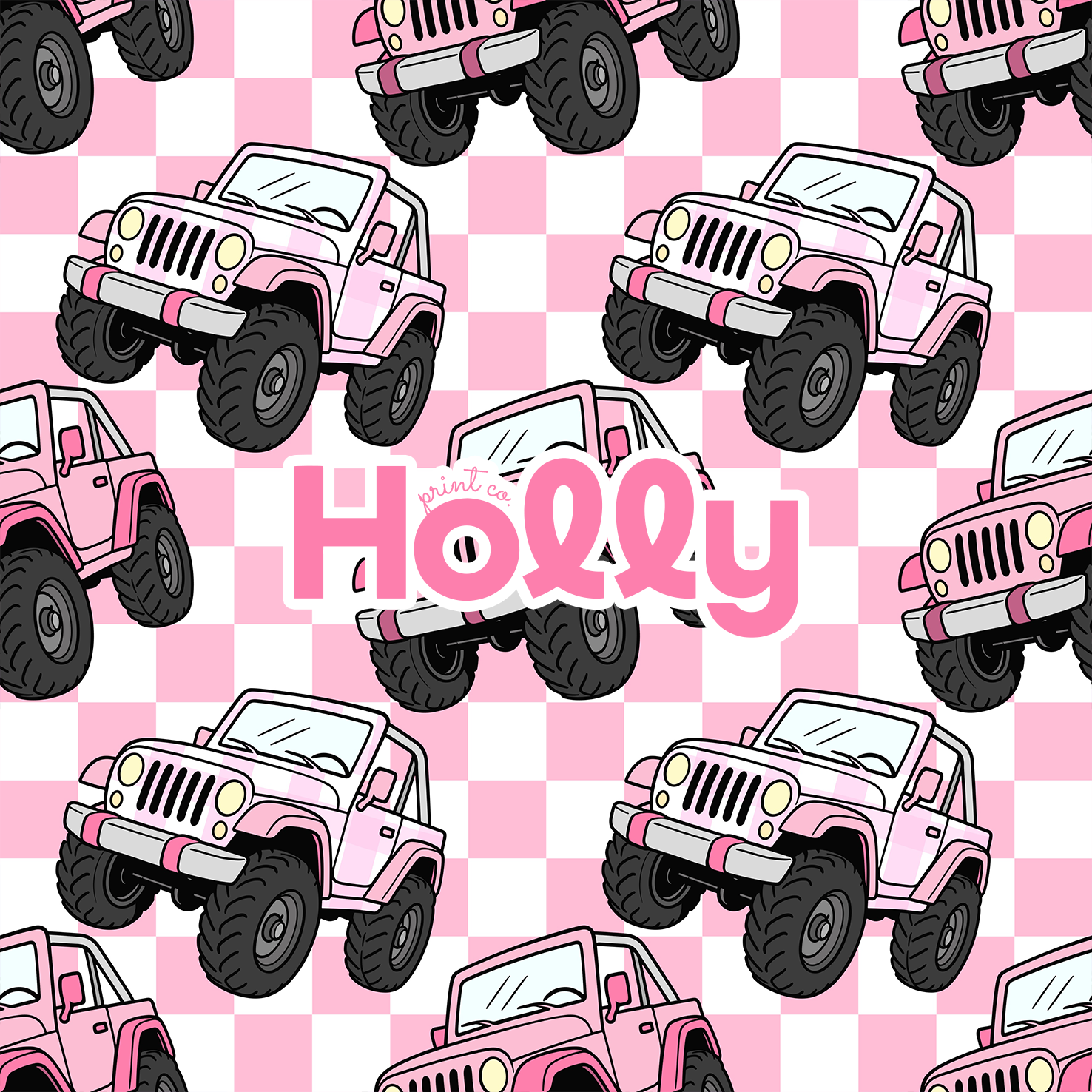 Pink jeep - seamless pattern - Payhip