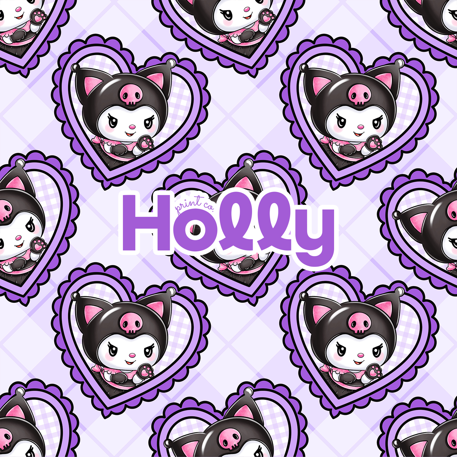 Kuromi heart - seamless pattern - Payhip