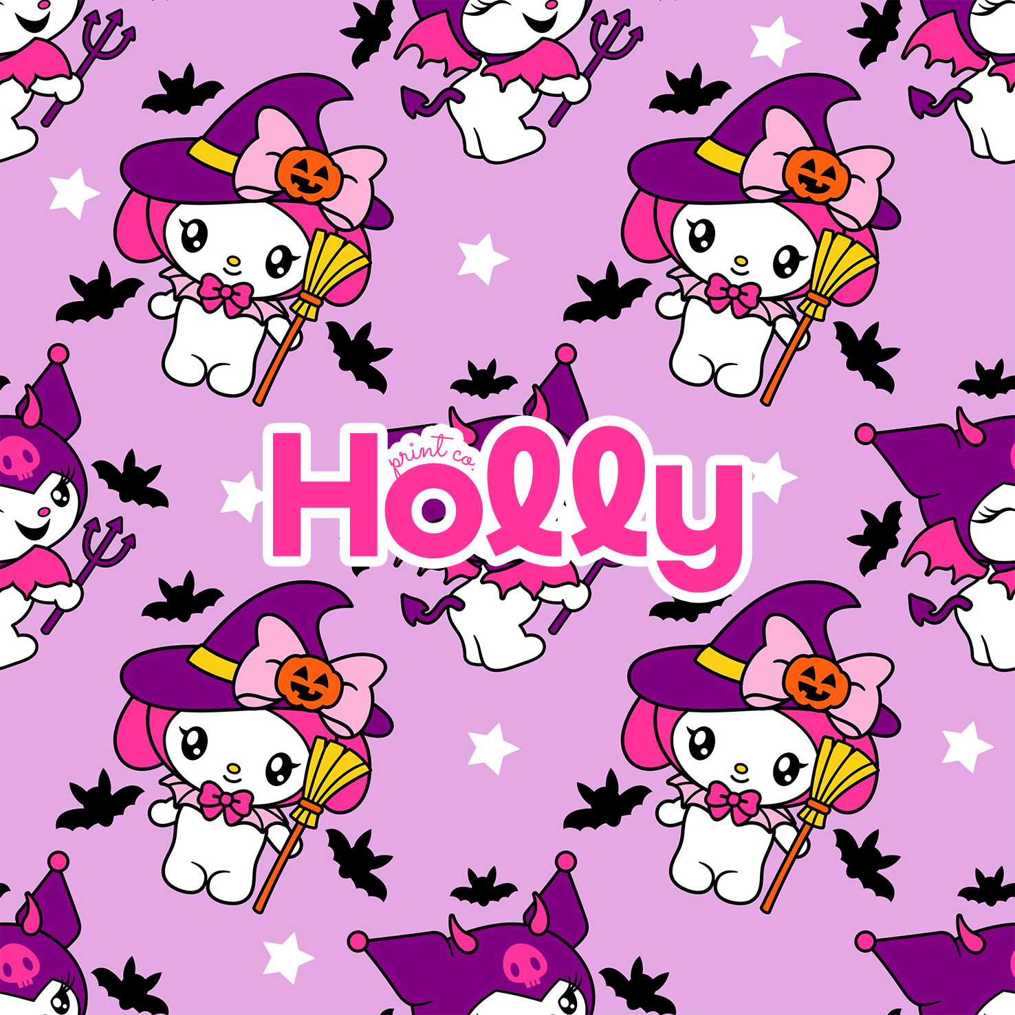 Kuromi My Melody Halloween - seamless pattern - Payhip