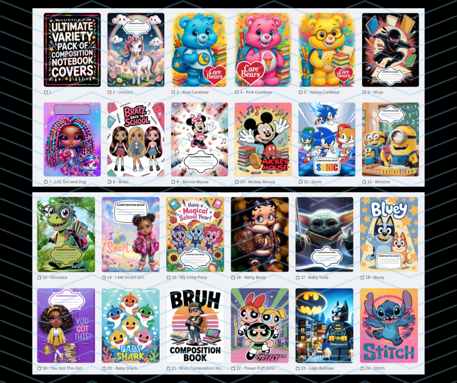 50 Editable Notebook Covers – Fun & Versatile Designs for Composition ...