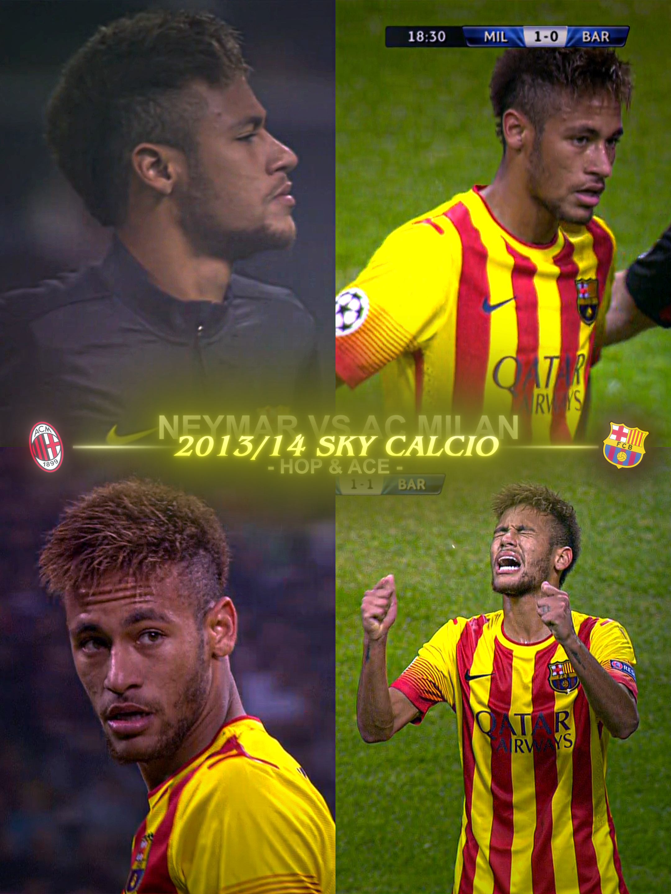 Neymar vs. AC Milan - UCL (2013.10.22) Away HD 1080i - Sky Calcio - Payhip