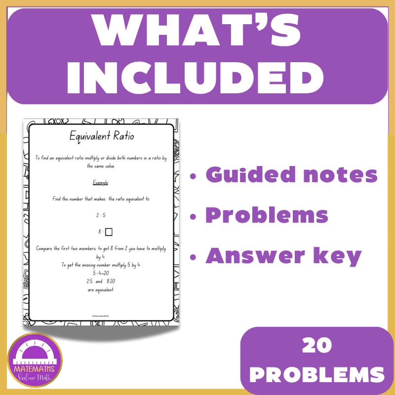 Free 6th Grade Math Lesson: Ratios & Equivalent Ratios (Guided Notes ...