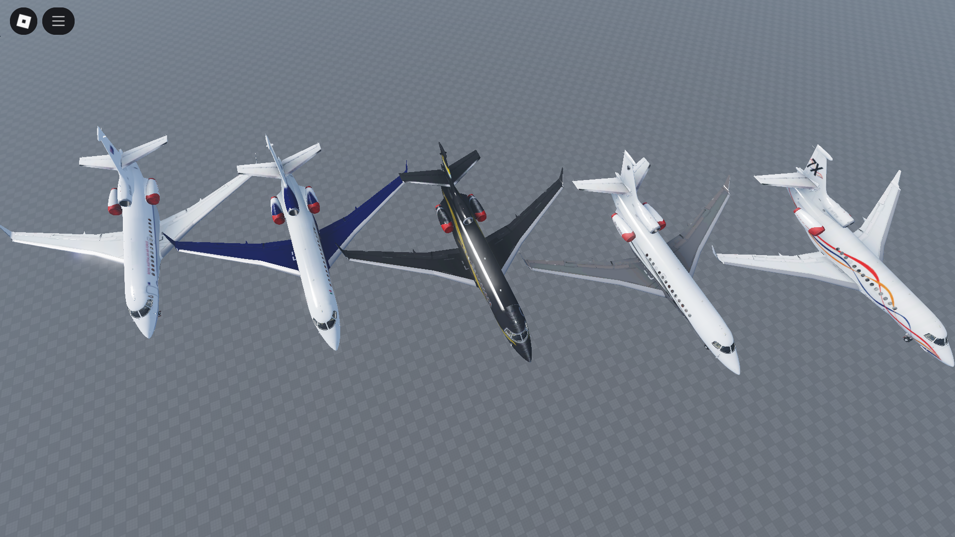 Falcon 7X Pack – 5 Realistic Private Jet Variants