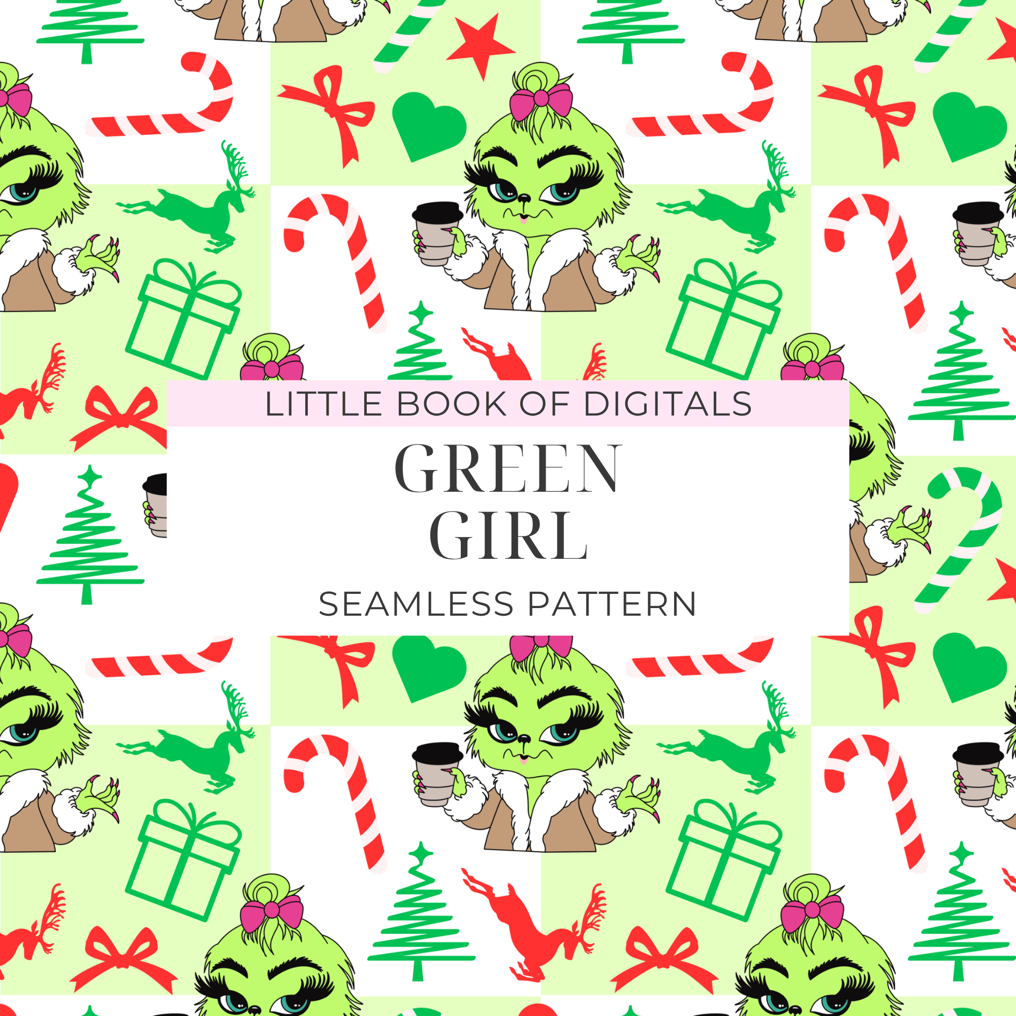 Green Girl Seamless Pattern (Includes 3 Coordinating Designs) - Payhip