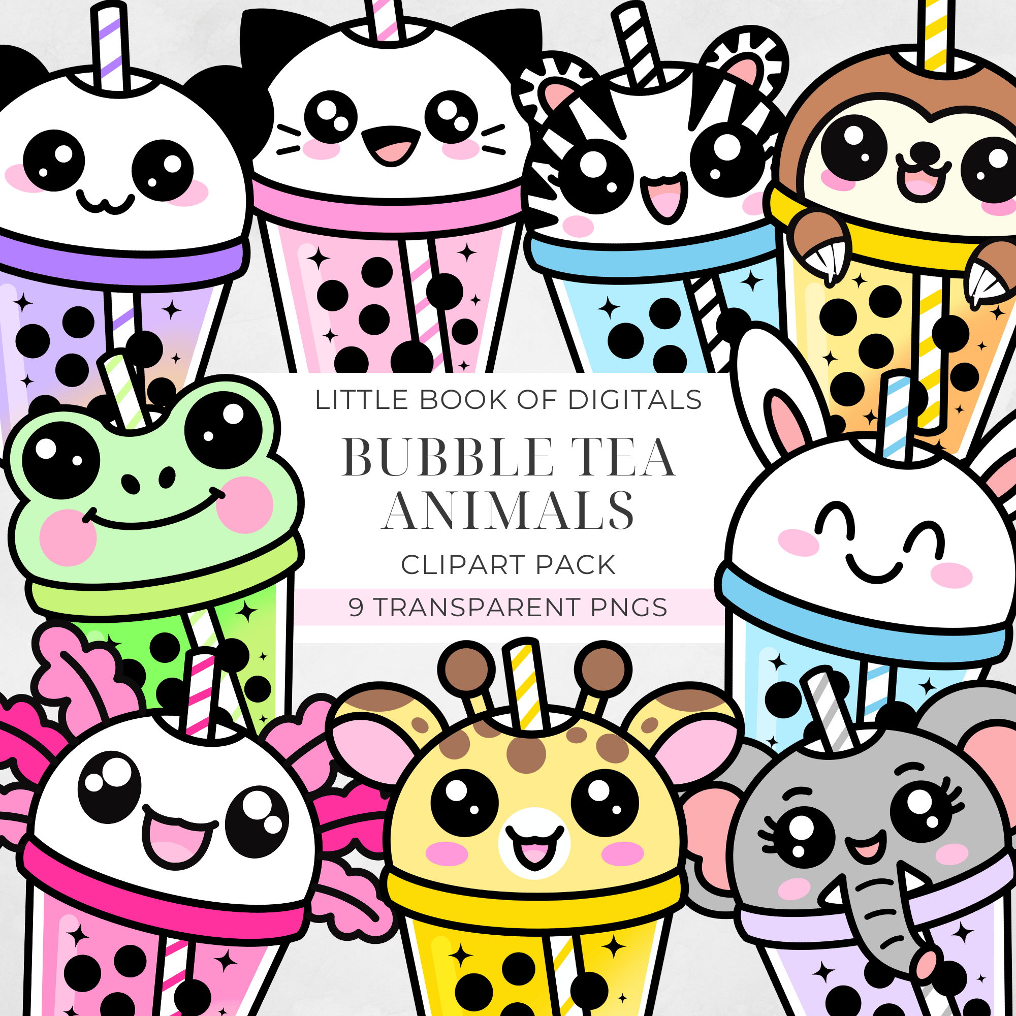 Bubble Tea Animals (Set Of 12 Clipart) - Payhip