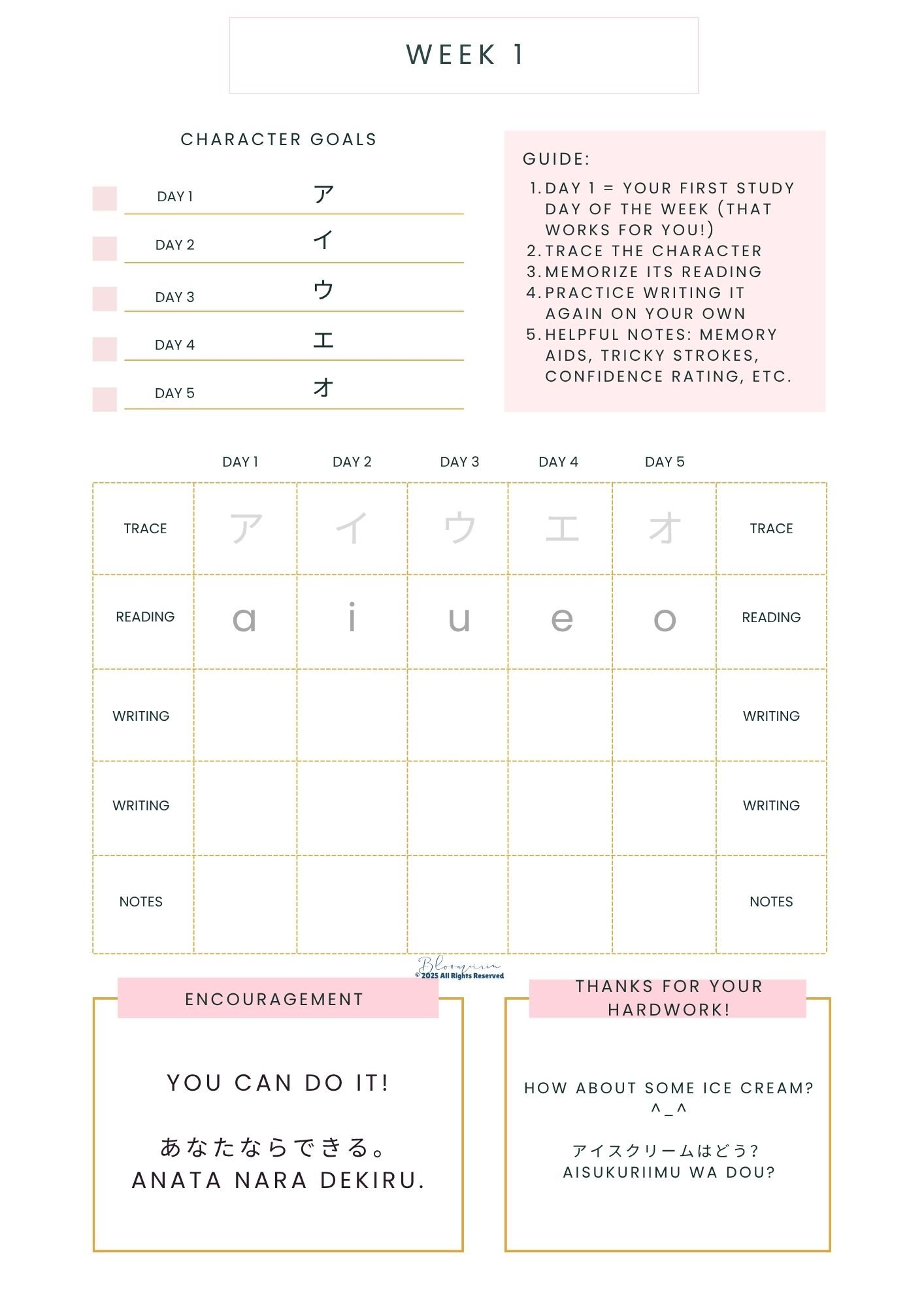 Katakana Study Progress Tracker - Payhip