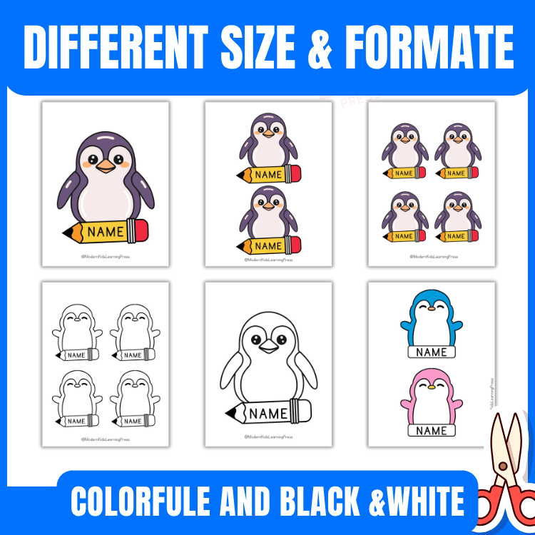 Penguins Editable Name Tags and Labels - Penguins Theme Cubby Decor Signs