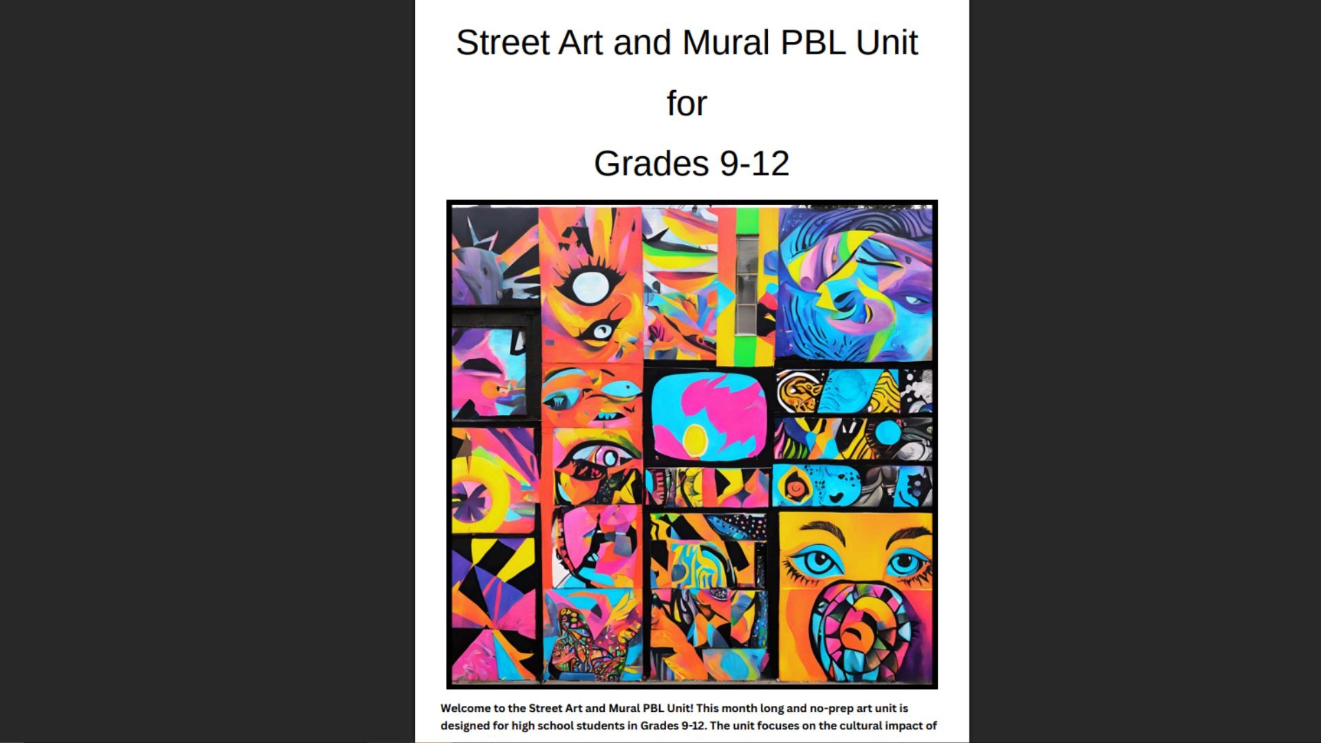 Street Art & Mural PBL Unit – Graffiti, Public Art, History & Symbols ...