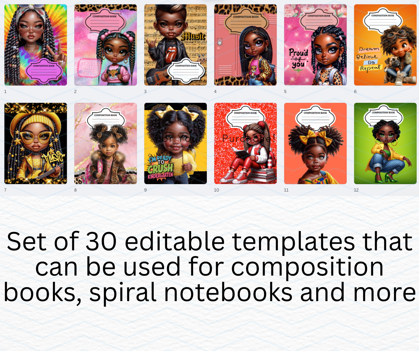 30 Composition Book Covers Editable PDF - Payhip