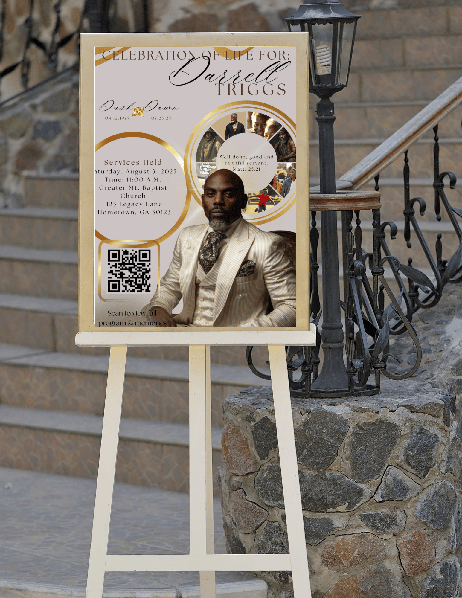 Custom Memorial Display Board with QR Code – Digital File Only - Payhip