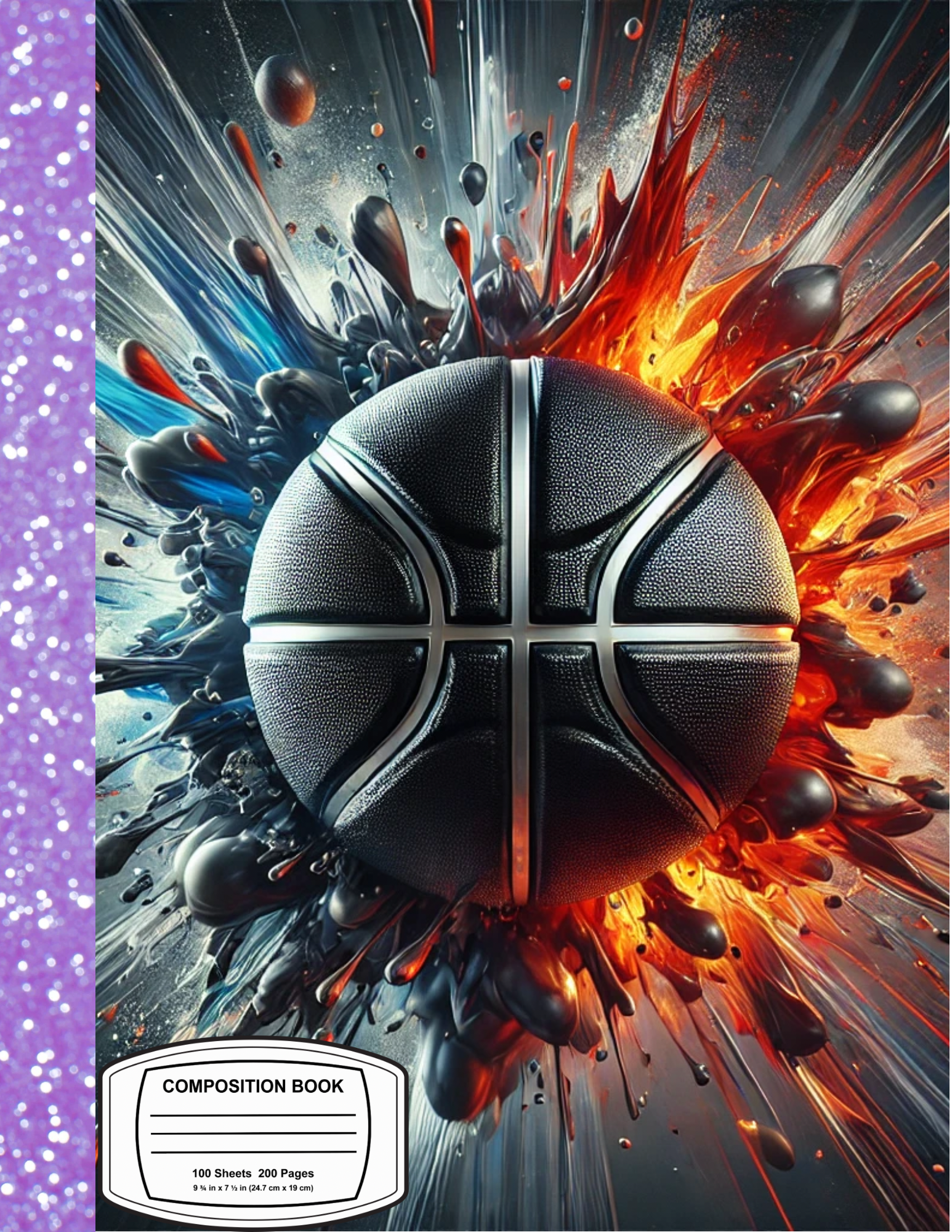 Basketball Composition Notebook Cover – Editable Canva Template | 8 ...