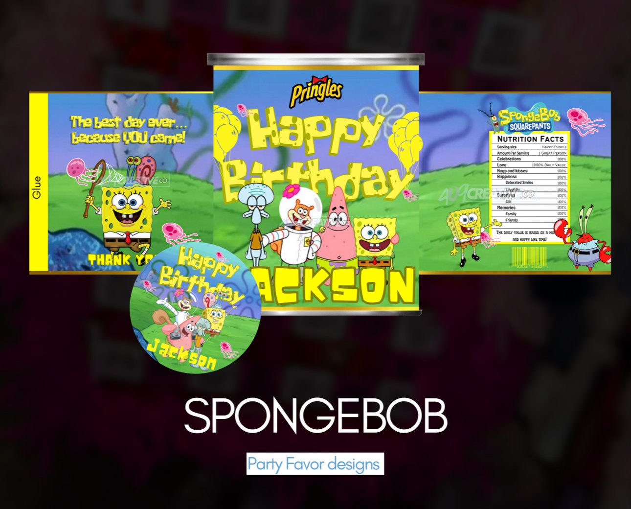SpongeBob Pringles Label - Payhip