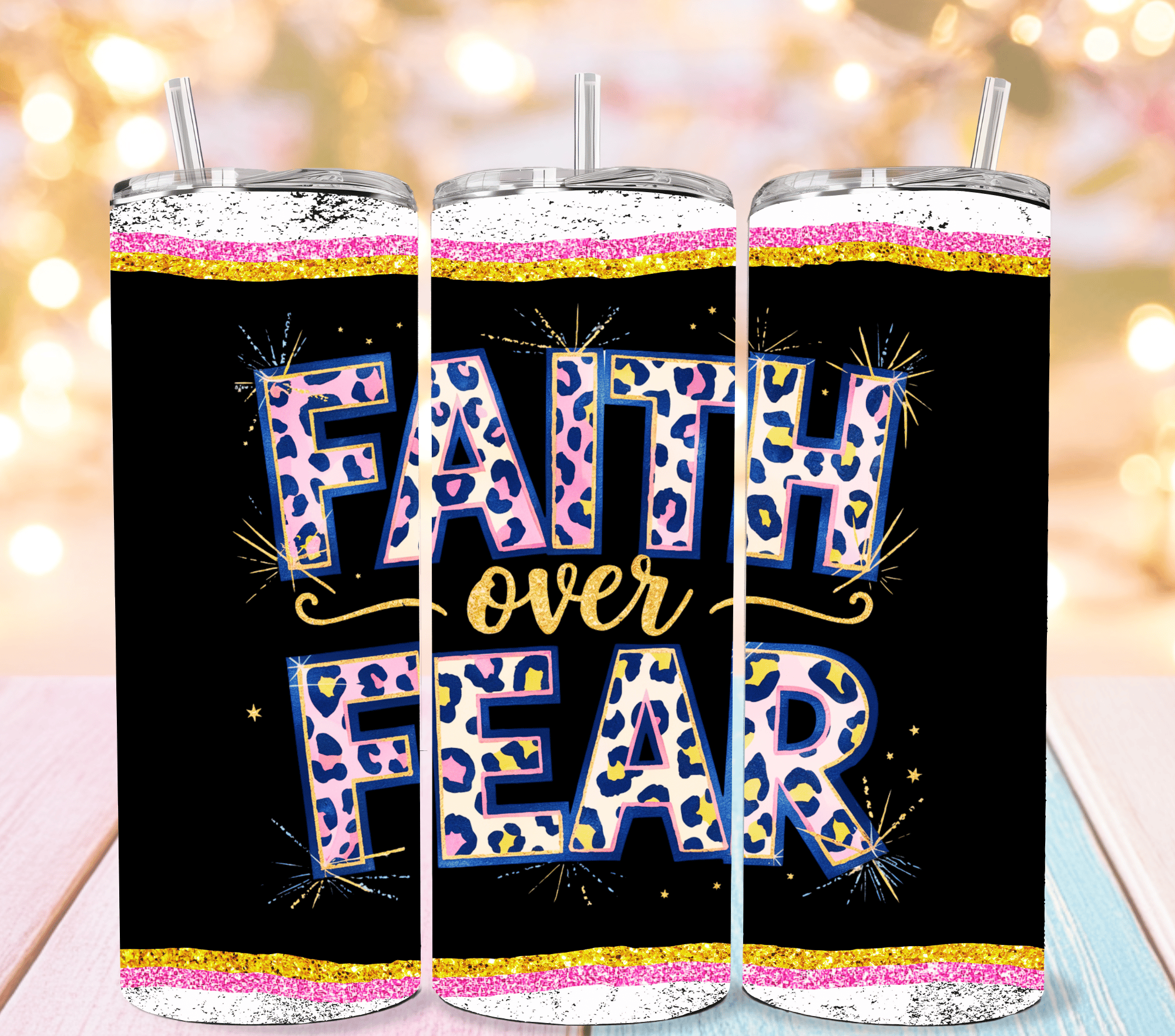 Faith Over Fear Shirt Png Preppy Leopard Christian Tumbler Wrap ...