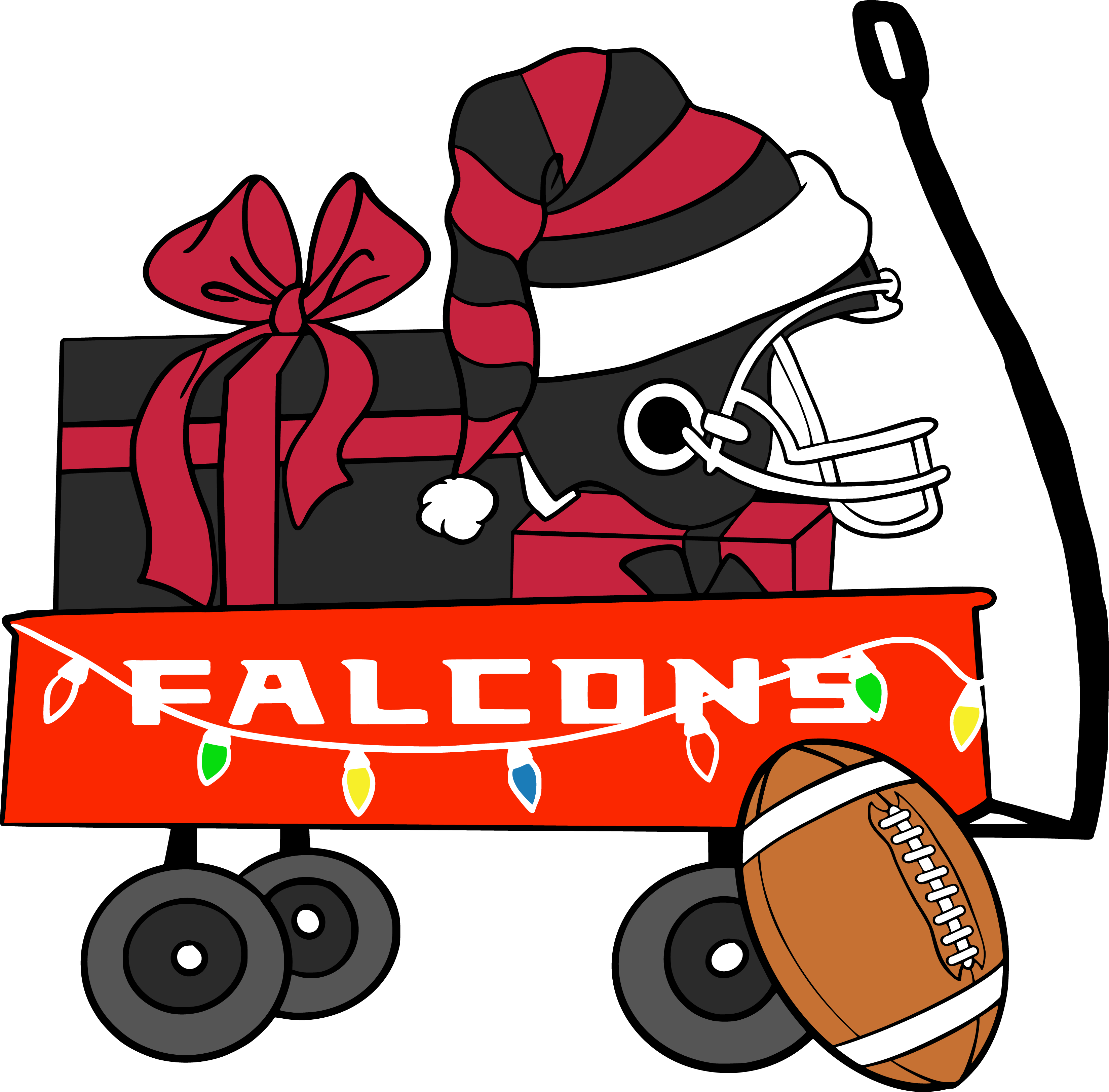 Atlanta Falcons Christmas wagon presents Sublimation SVG PNG - Payhip