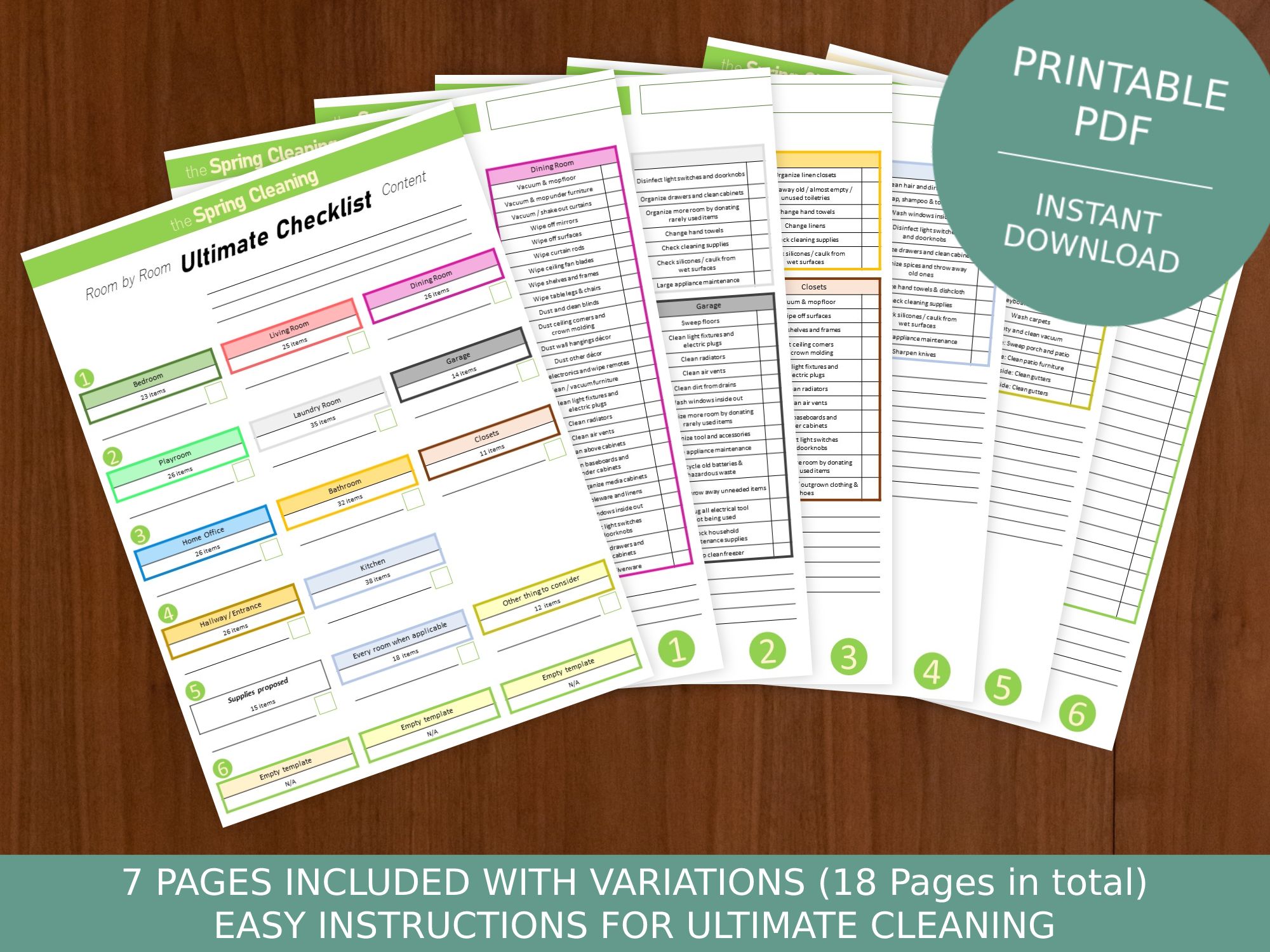 Spring Cleaning Checklist, Ultimate Cleaning Checklist, Printable ...