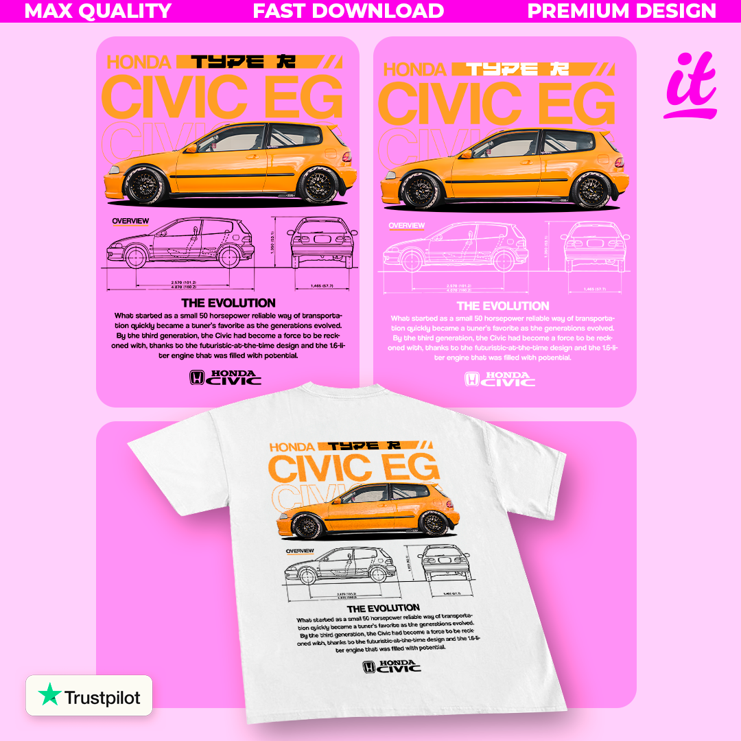 Car design Type R - digital file png / Civic EG - Payhip