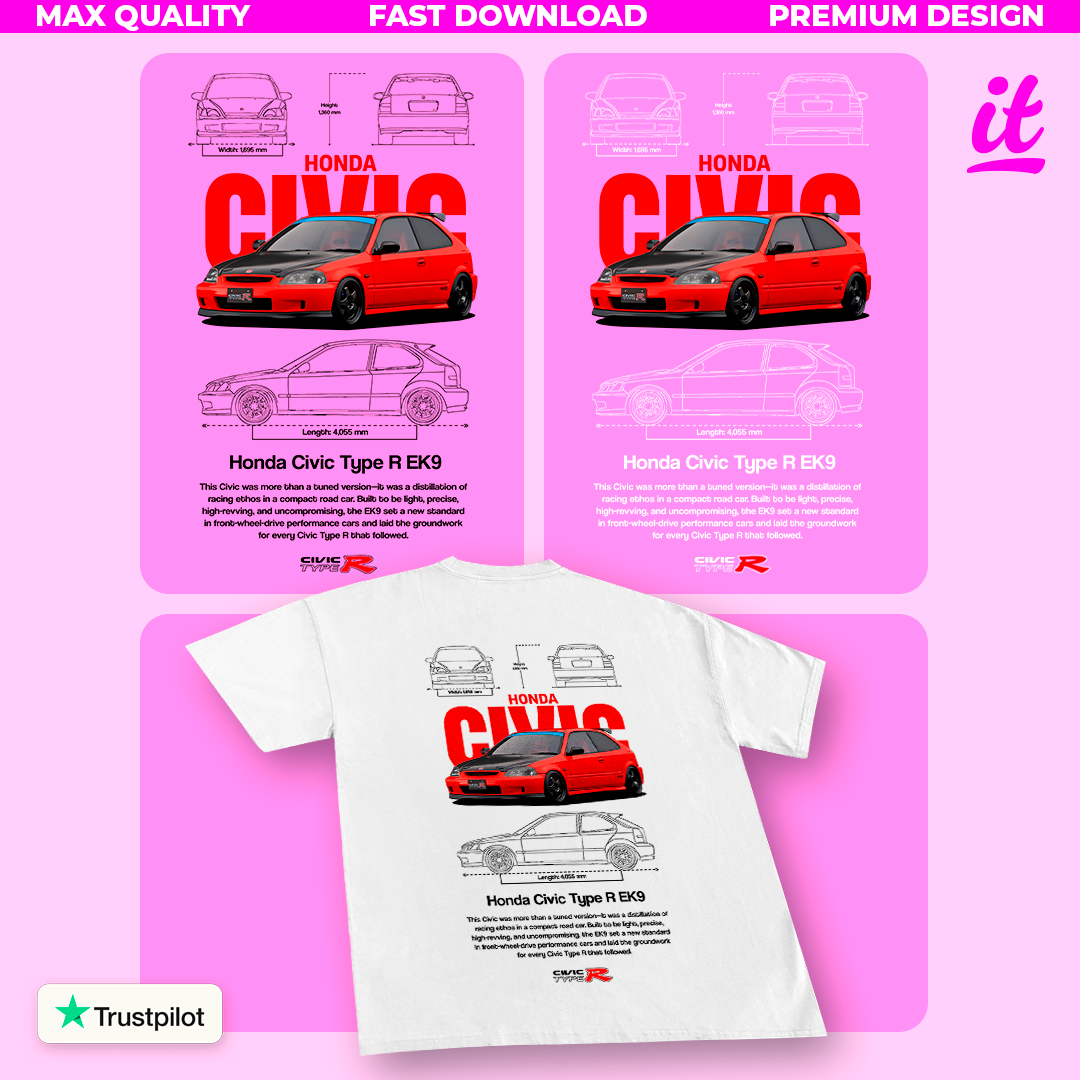 Car design Type R - digital file png / Civic type r EK9 - Payhip