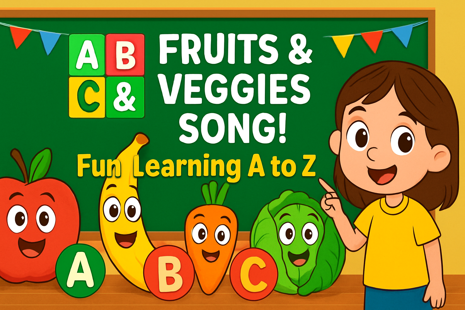 "ABC Fruits & Veggies Song with Worksheet & Coloring Page🥦🍓 | Learn ...