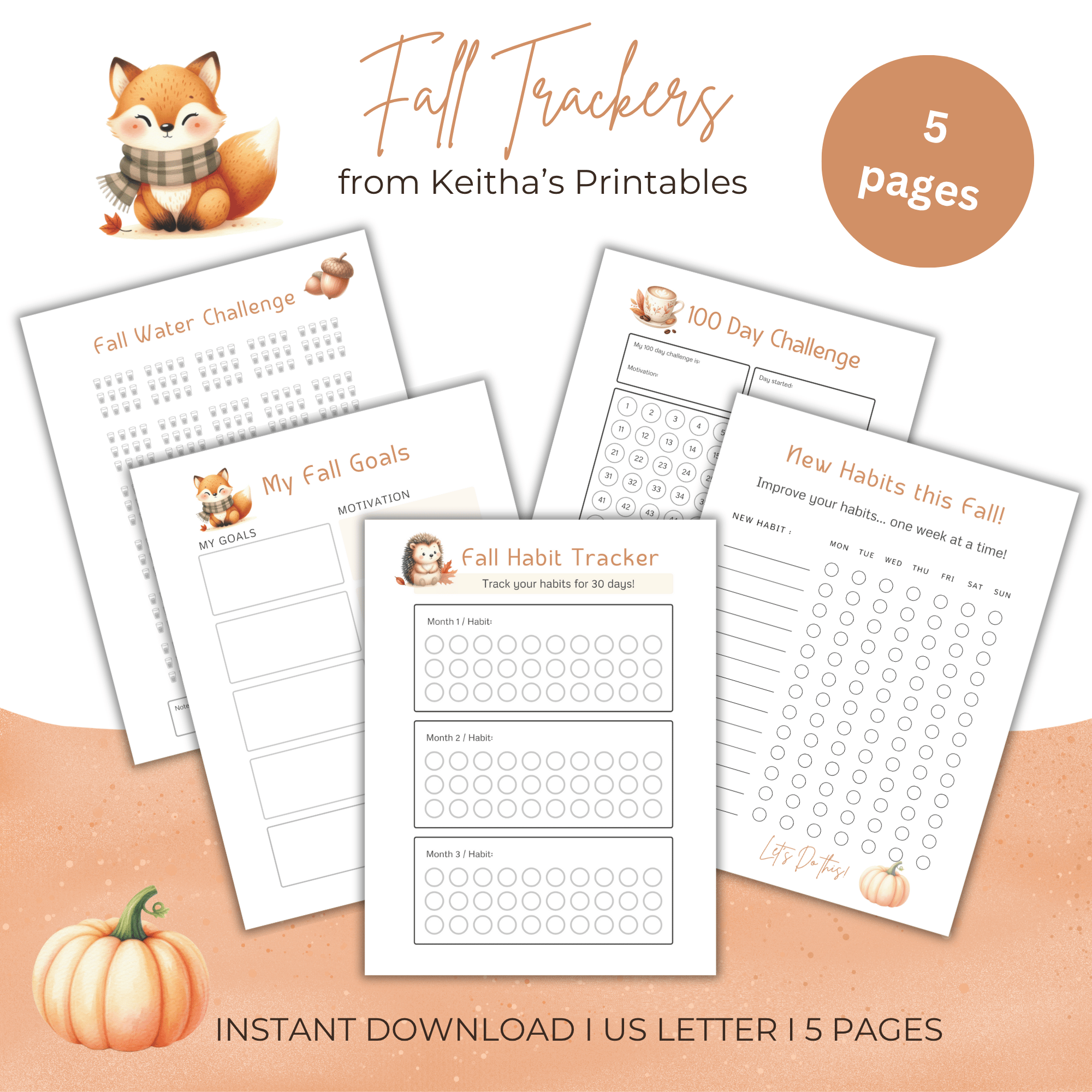 Fall Habit Trackers l Set of 5 - Payhip