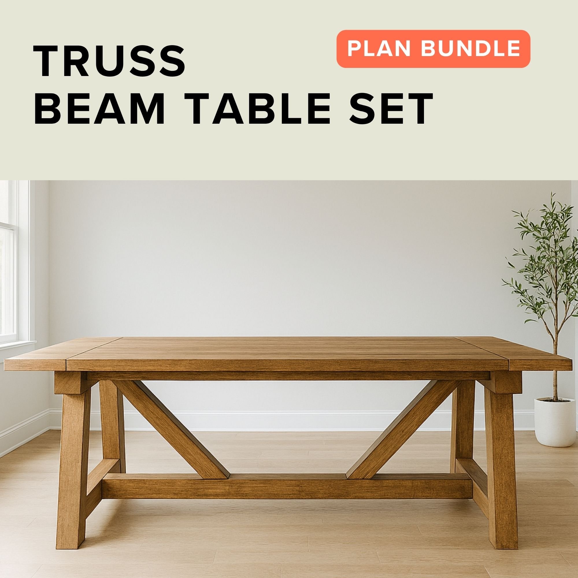 Truss Beam Table and Bench Premium Plan Set