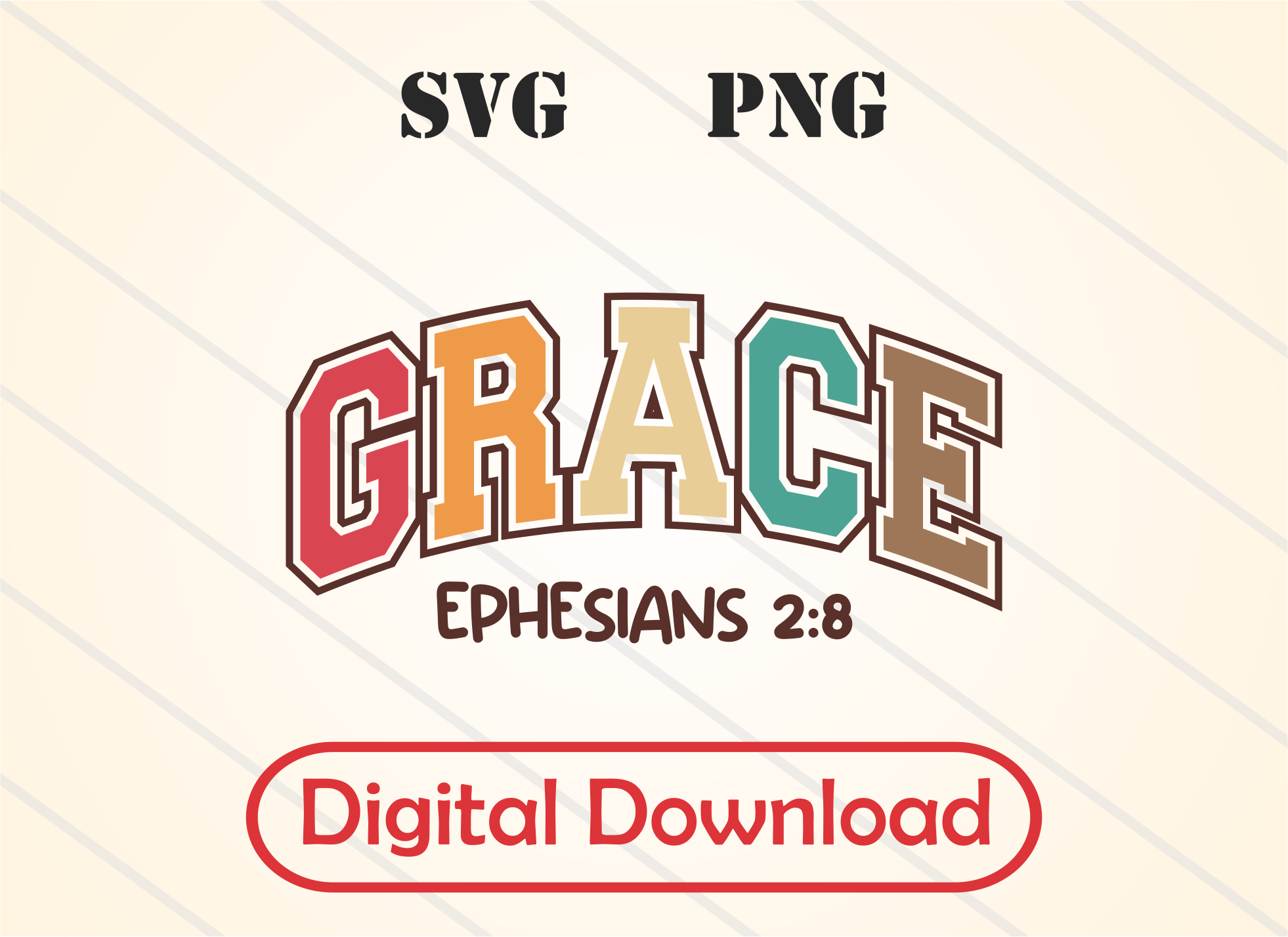 Grace (Ephesians 2:8) – Christian SVG & PNG File | Bible Verse Digital ...