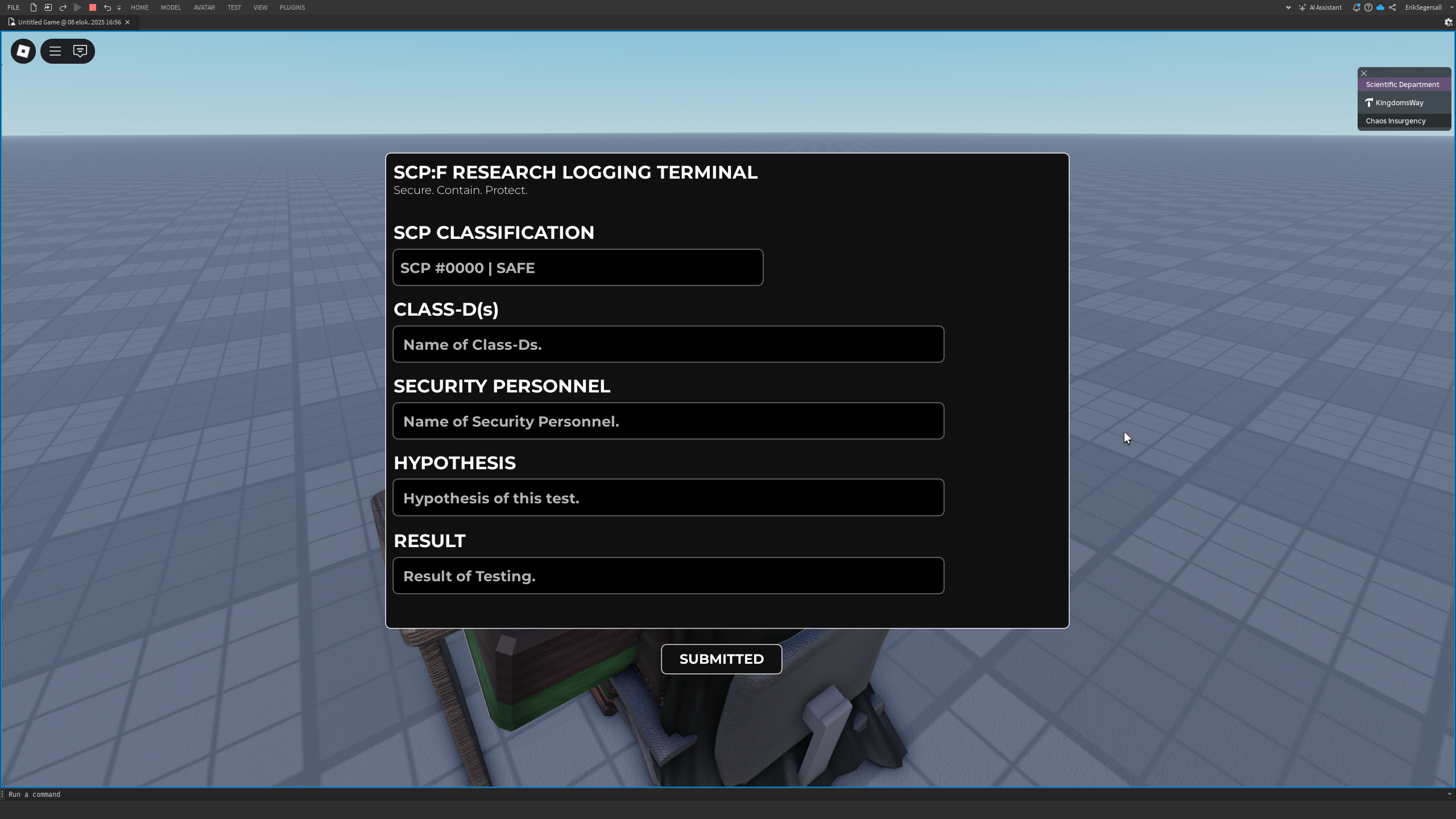 SCP Test Logging System – Secure Discord Webhook Logs