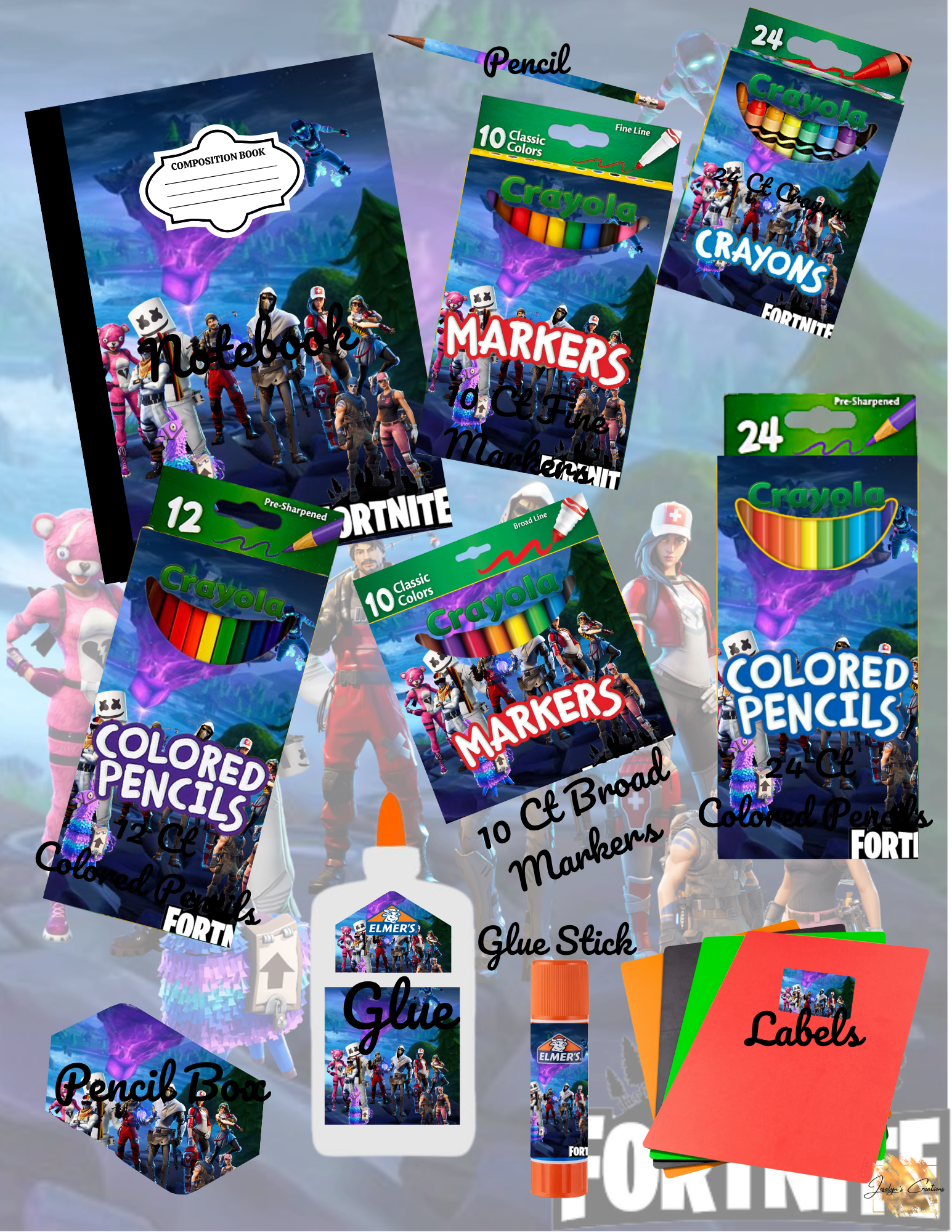 Fortnite School Supplies Template - Payhip