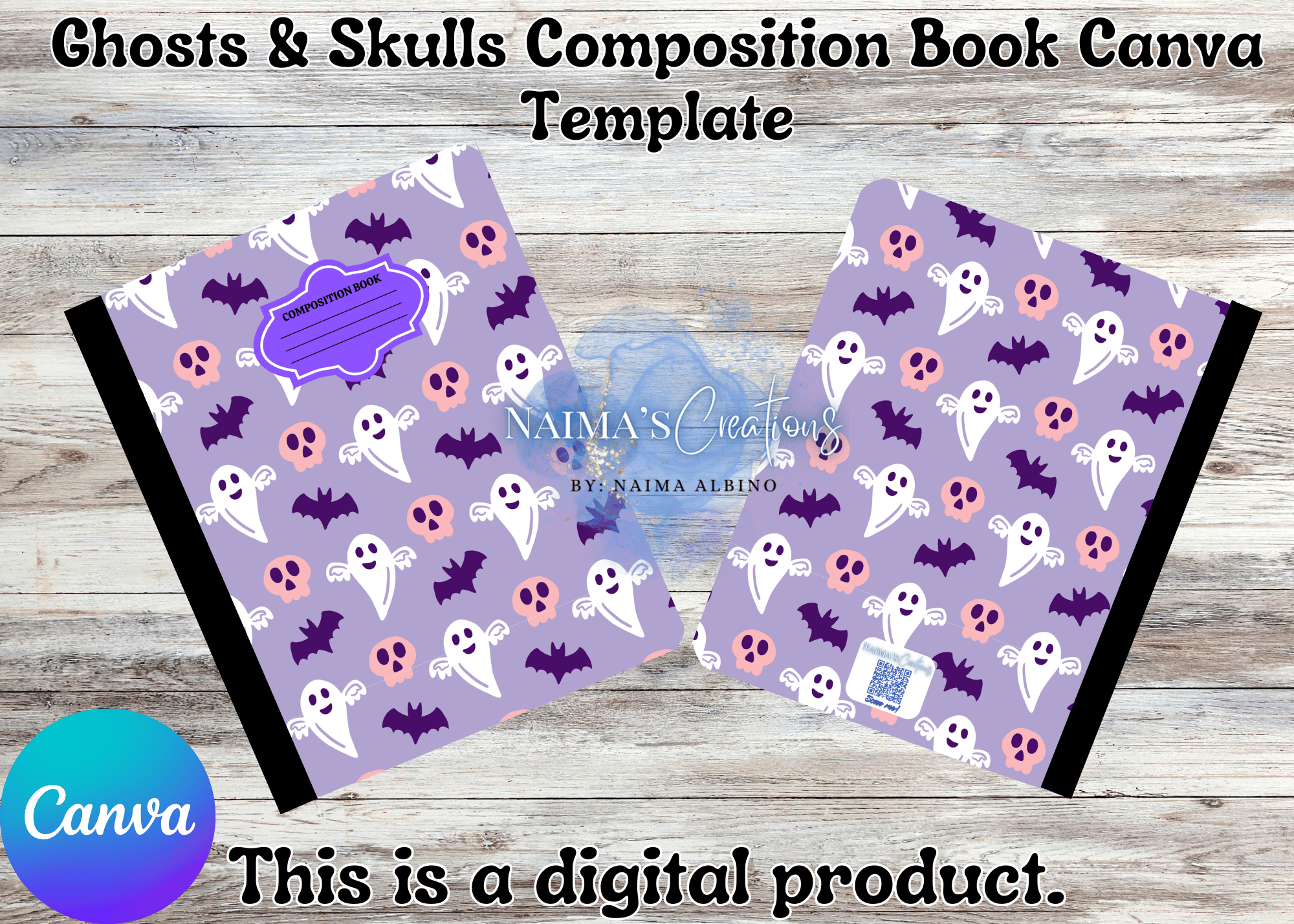 6 Halloween Composition Books Editable Canva Template Bundle - Payhip