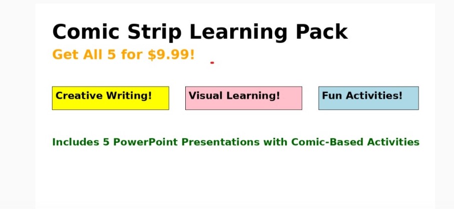Comic Strip Learning Pack – 5 Creative PowerPoint Activities - Payhip