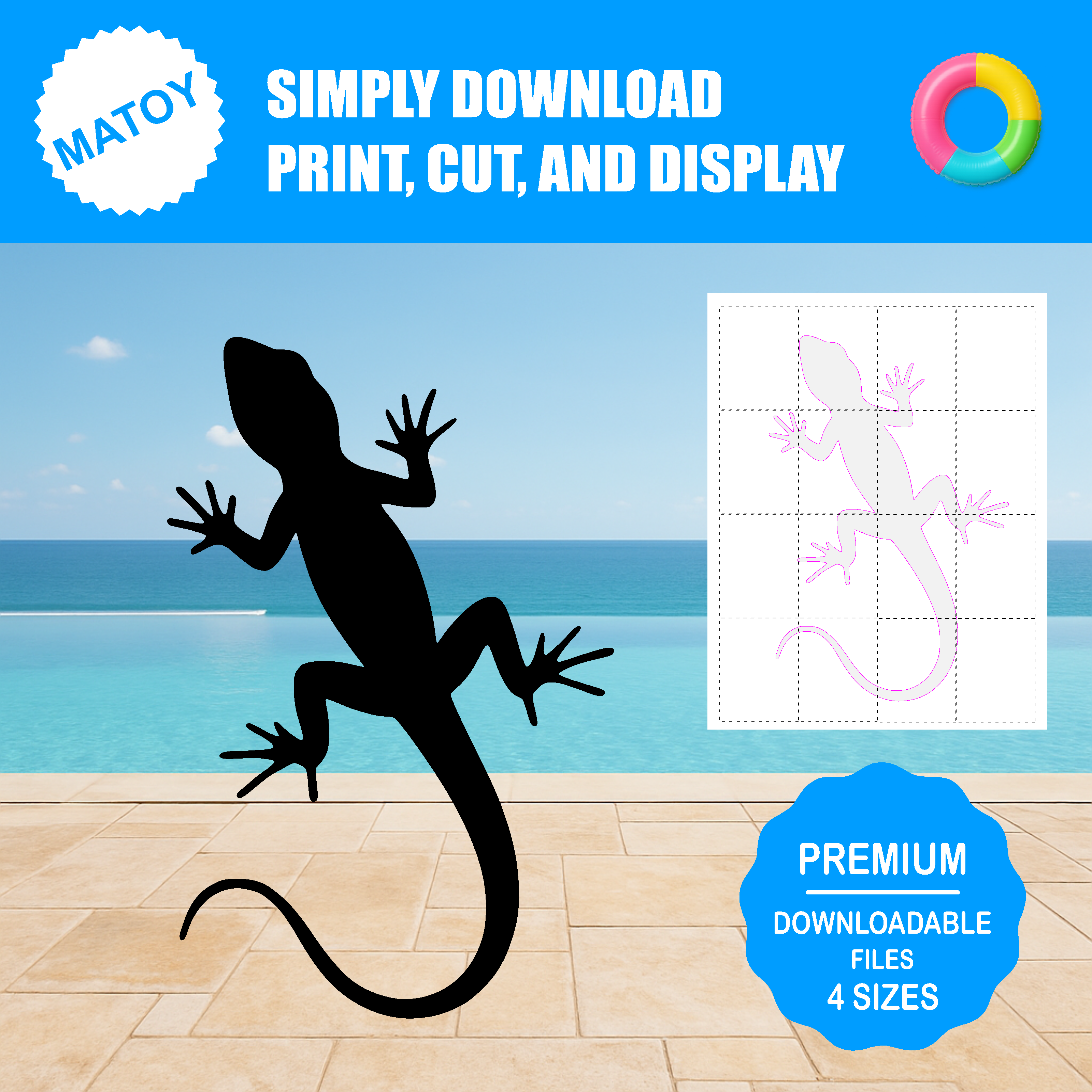 Lizard Reptile Salamander Pool Party and Wall Decor | Printable Life ...