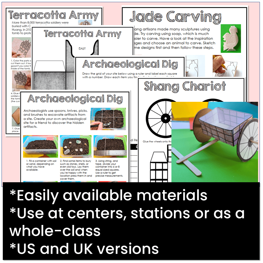 Ancient China Art Hands-on Shang Dynasty Activities 2nd, 3rd, 4th, 5th ...