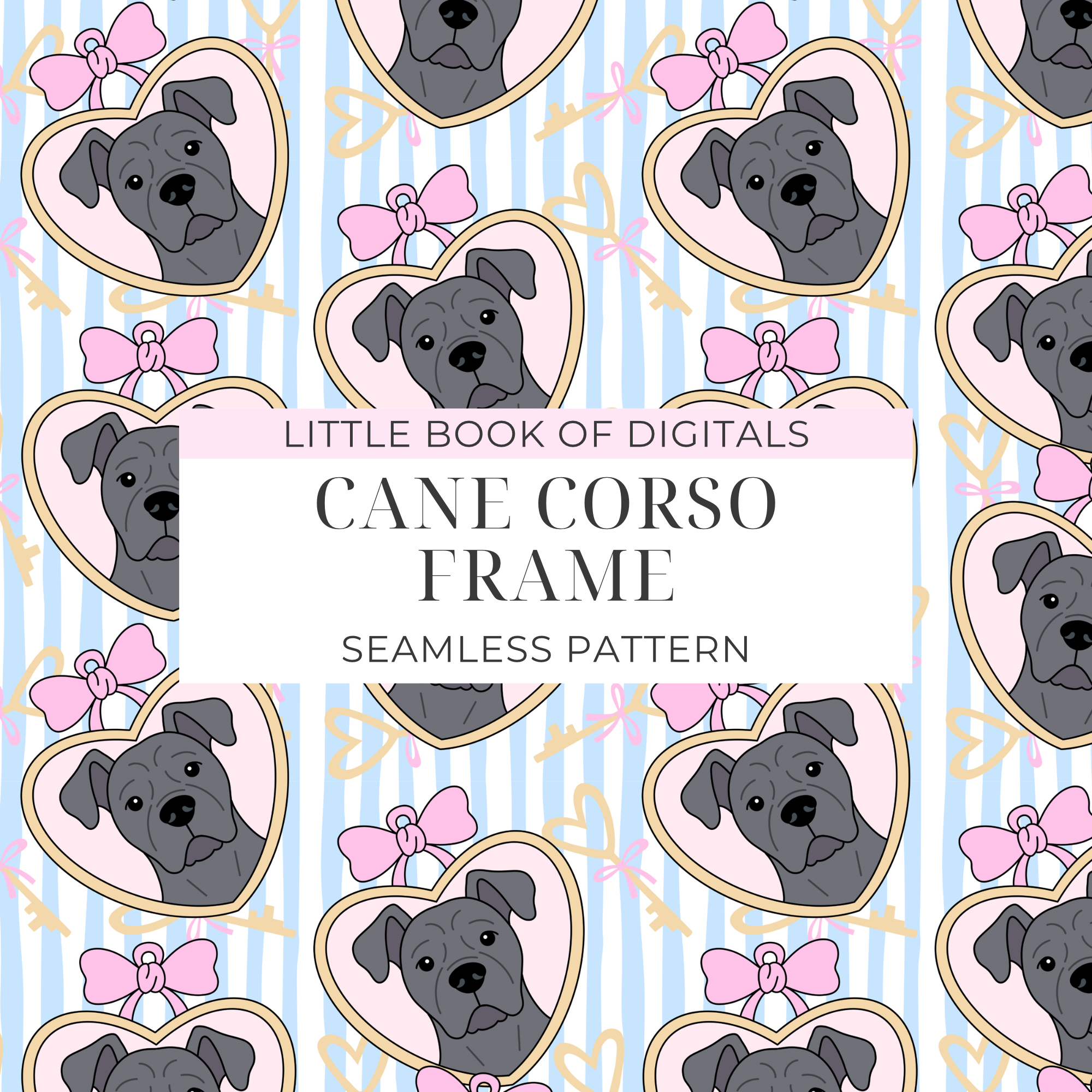 Cane Corso Frame Seamless Pattern (Includes 3 Coordinating Designs ...