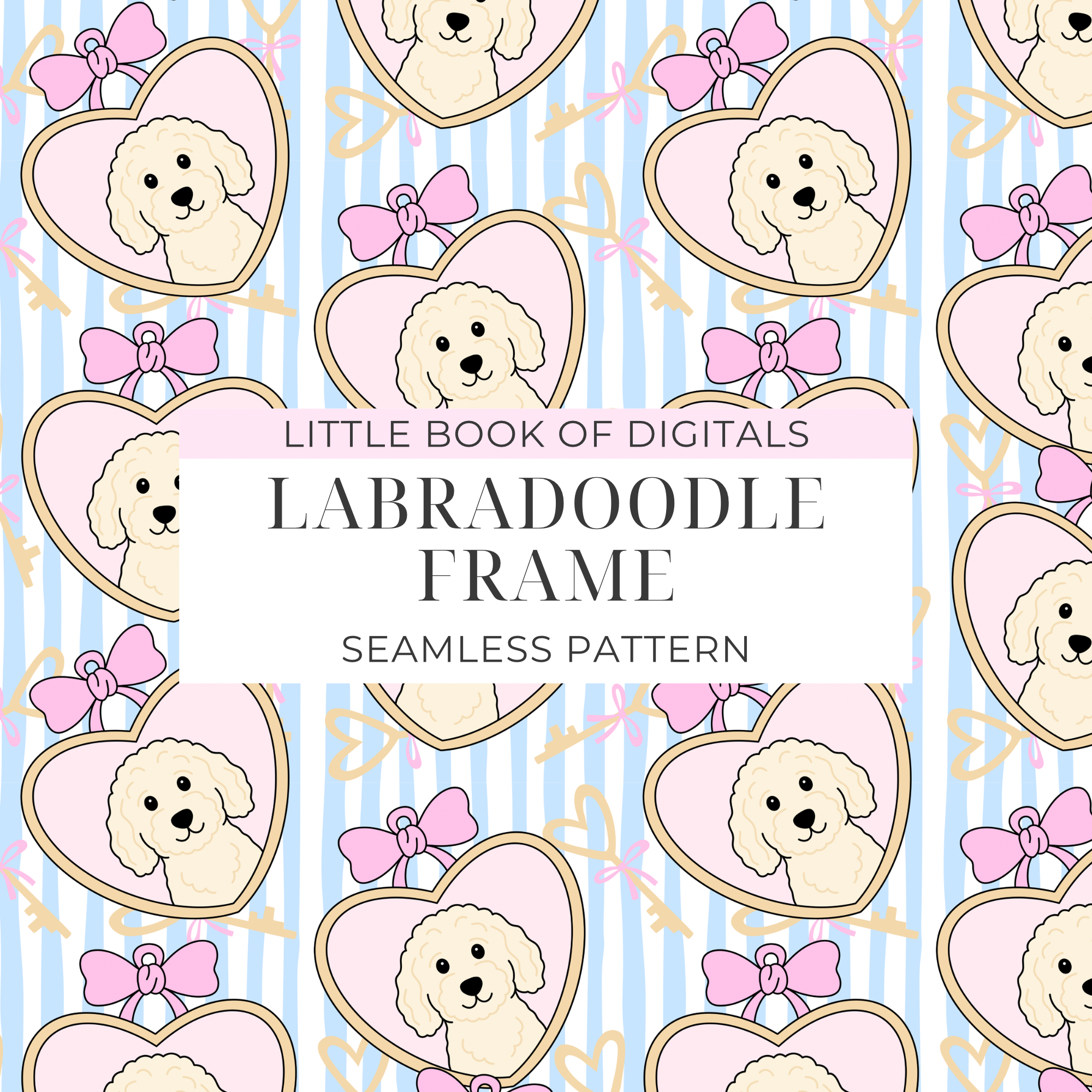 Labradoodle Frame Seamless Pattern (Includes 3 Coordinating Designs ...