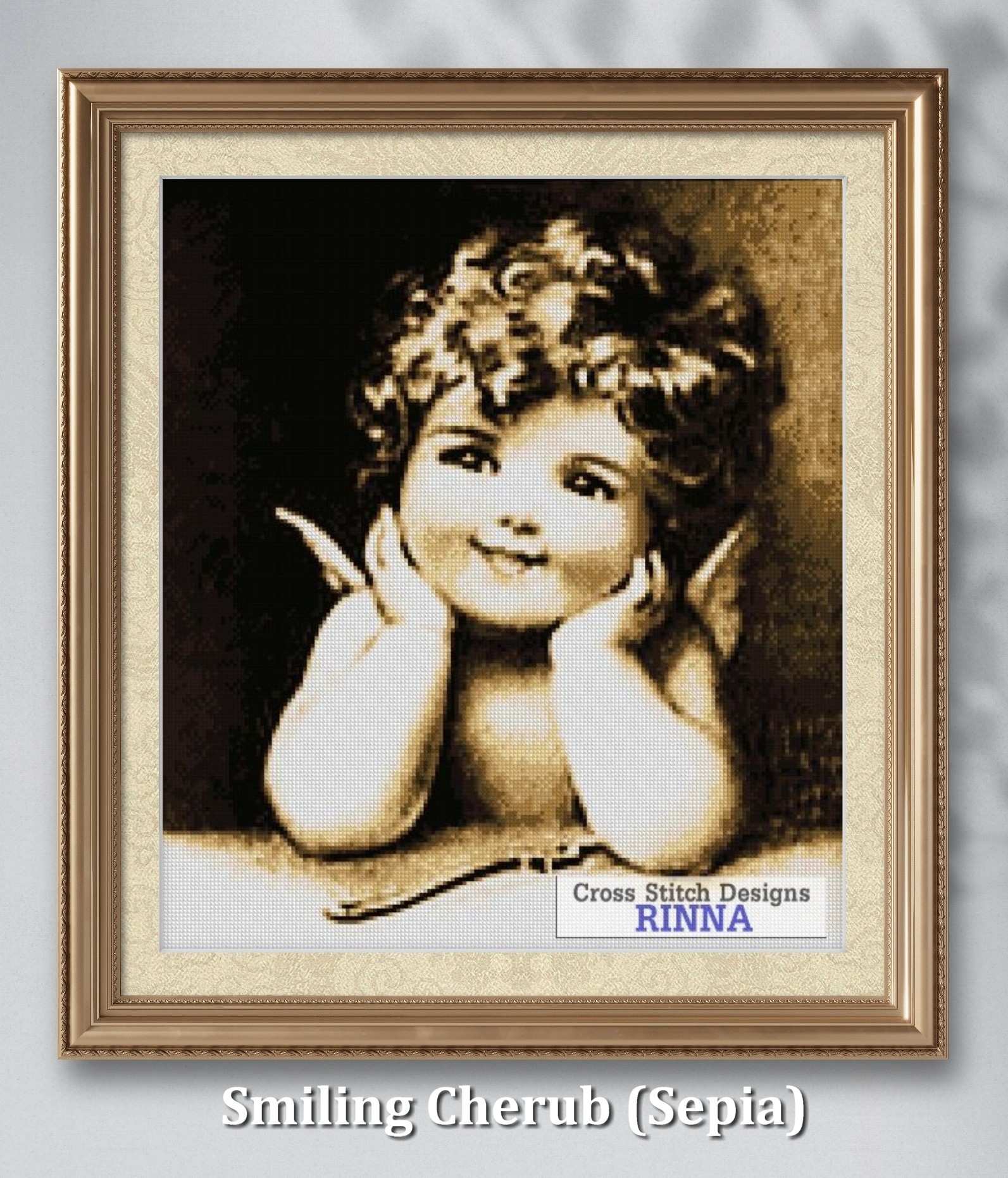 Smiling Cute Cherub - Cross Stitch PDF Downloadable Pattern - Payhip