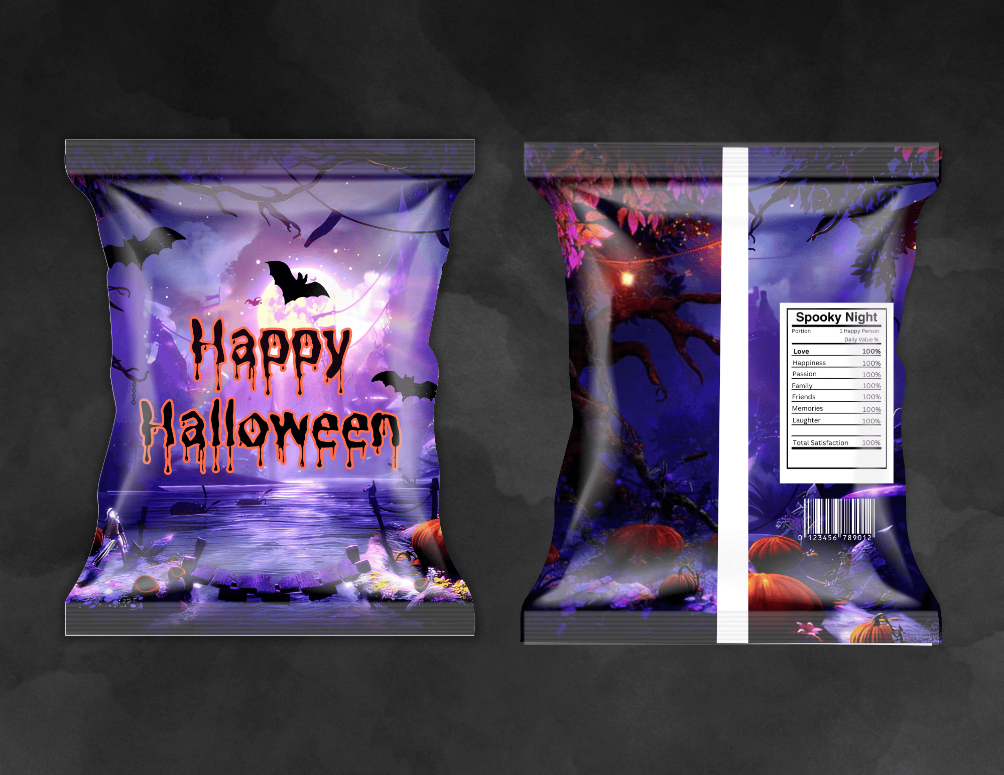 Spooky Halloween Chip Bag Template - Payhip