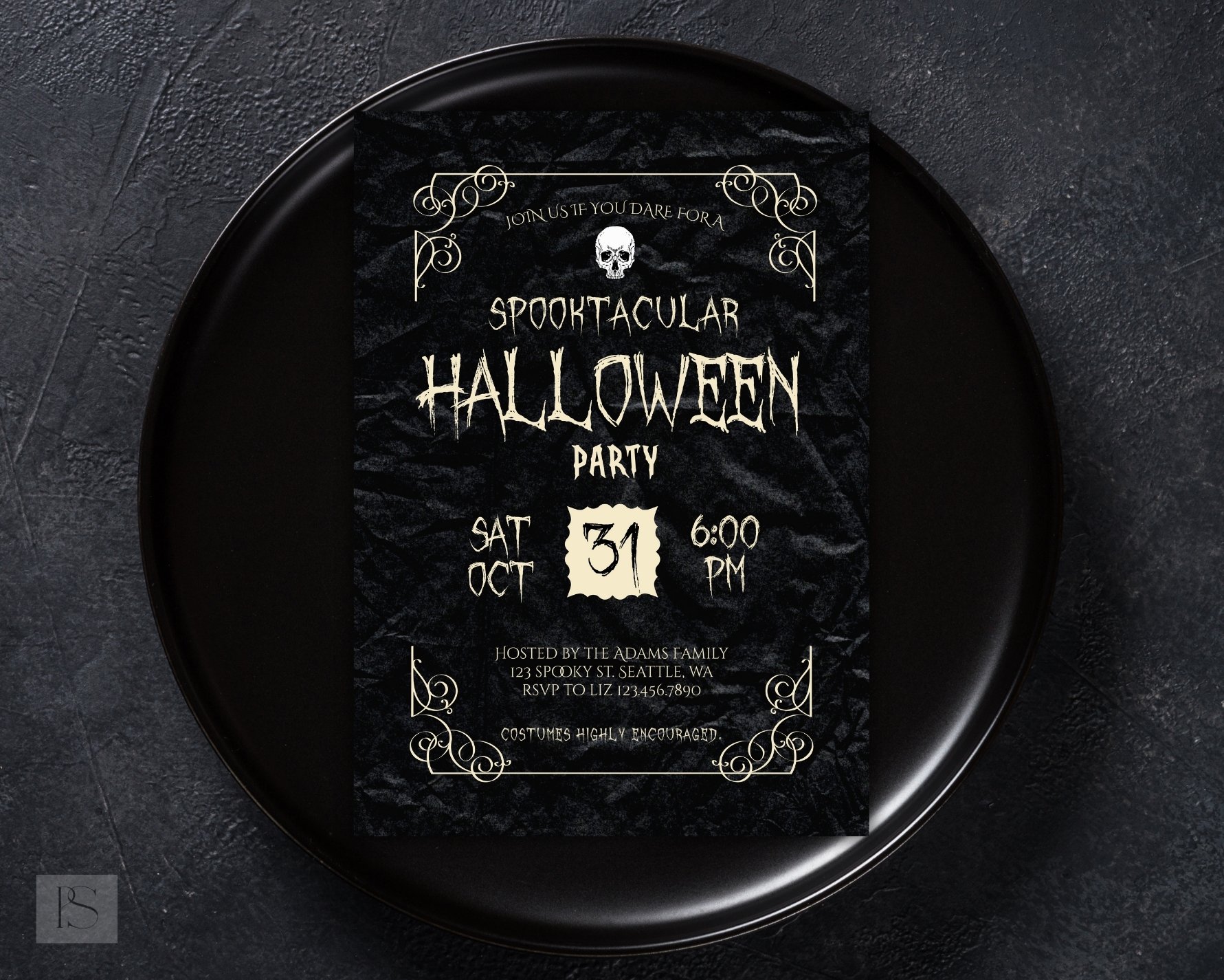 Editable Halloween Party Invitation Template – Spooky Printable Invite ...