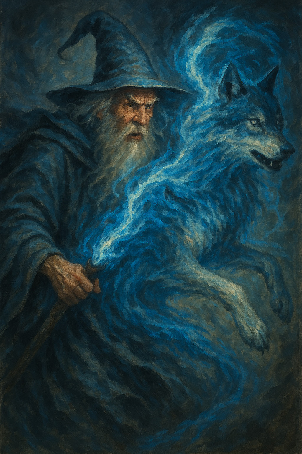 wizard summoning a wolf - Payhip